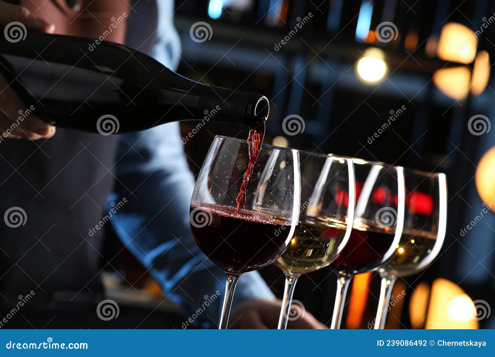 Bartender Preparing Wine Tasting Set Indoors, Closeup Stock Photo ...