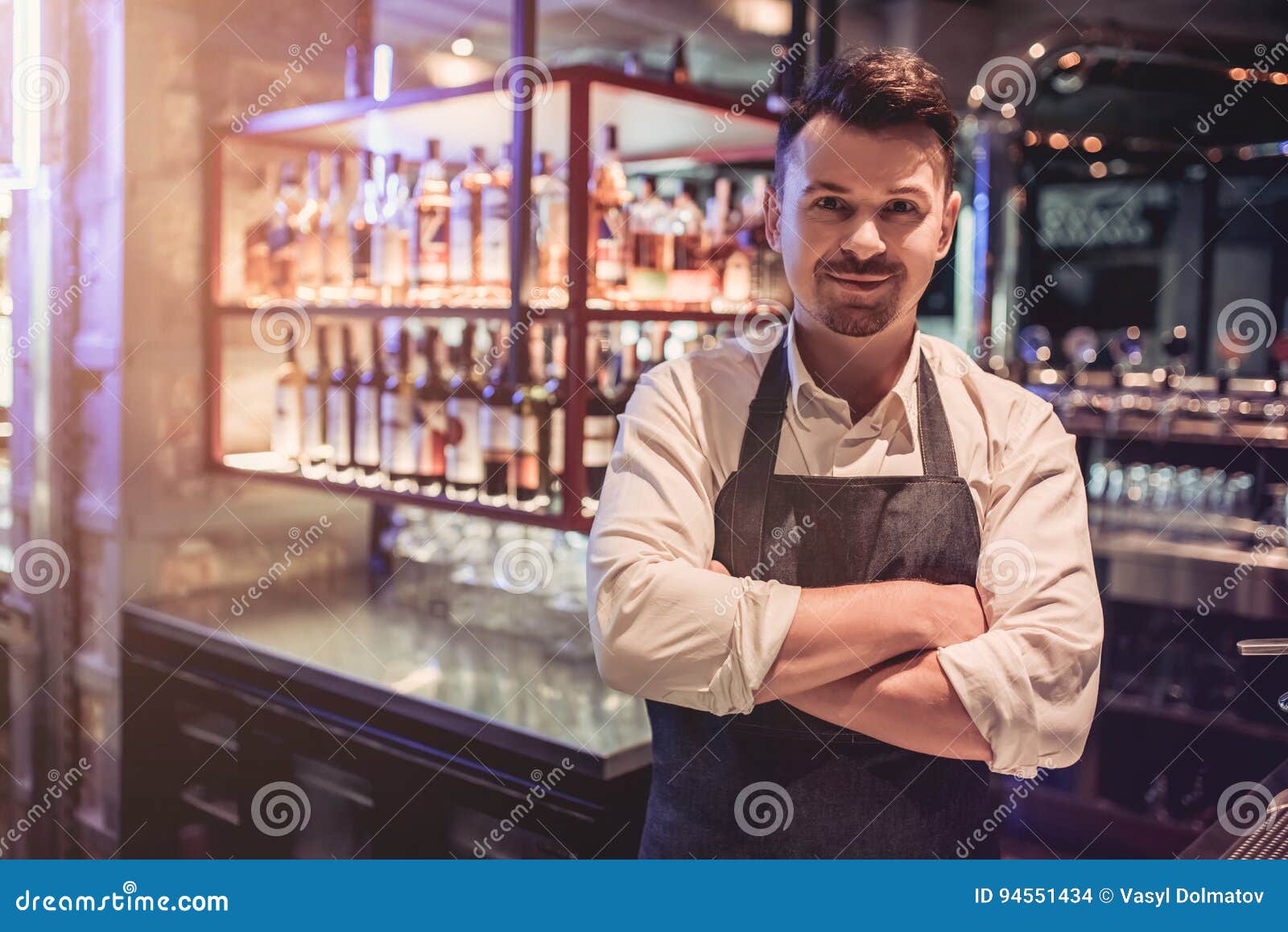 Bartender in pub stock photo. Image of lifestyle, alcohol - 94551434