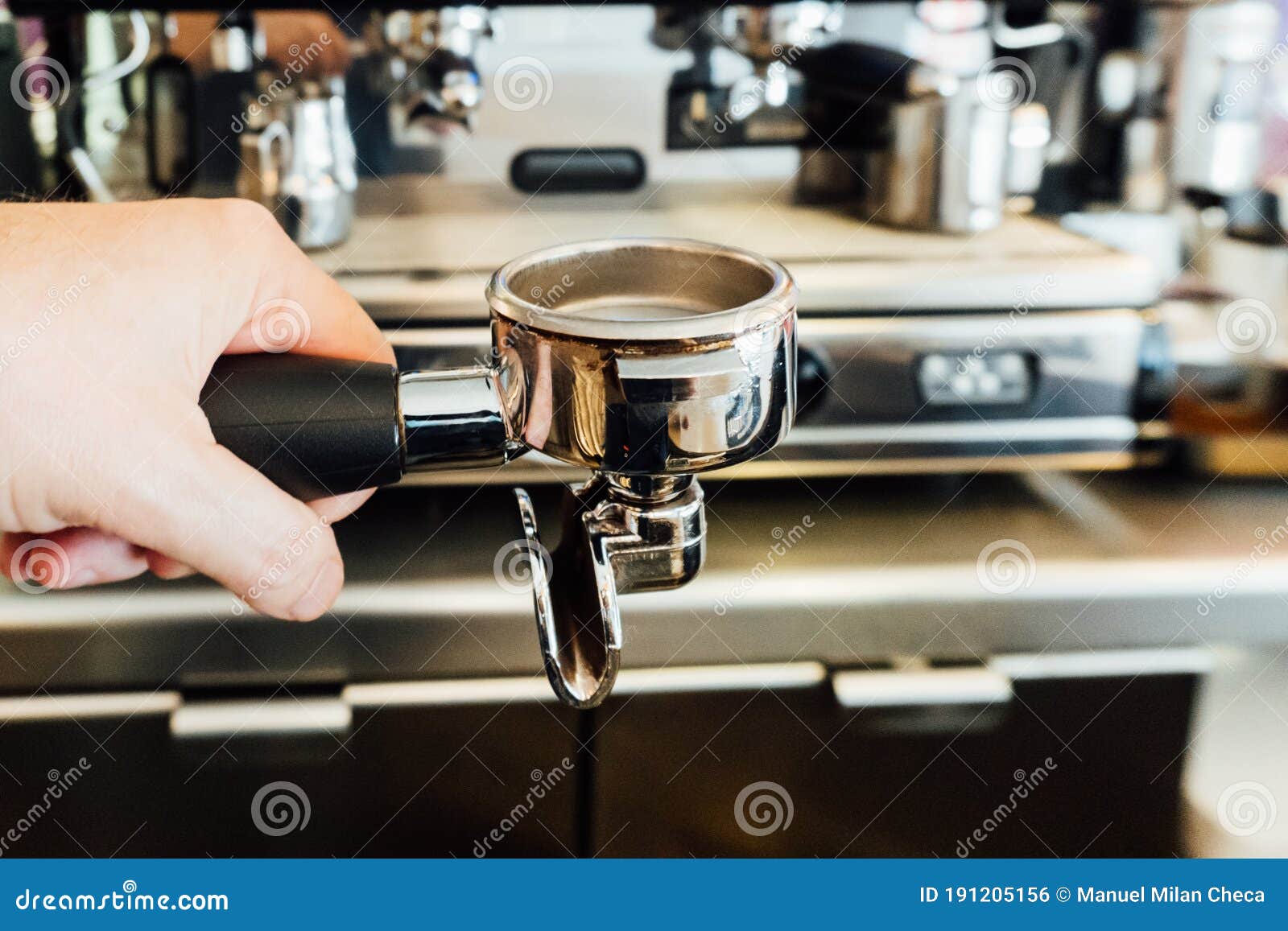 Bartender Ready To Prepare Espresso with Automatic Coffee Machine Stock ...