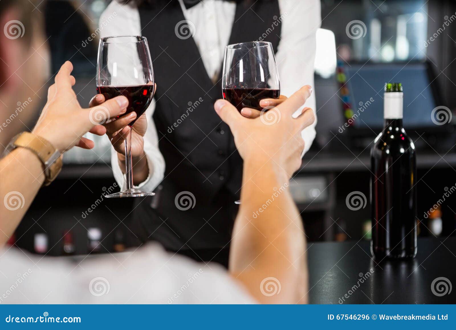 Bartender Serving Glasses of Wine Stock Photo - Image of celebration ...