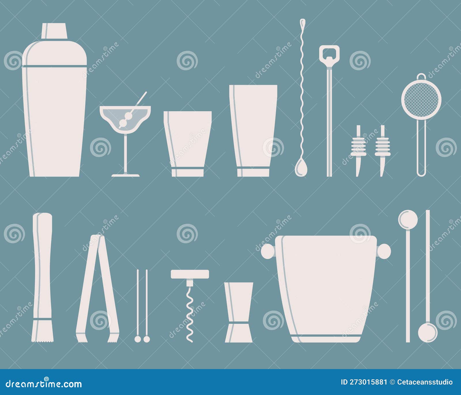 Bartender Set Vector Collection Stock Illustration - Illustration of ...