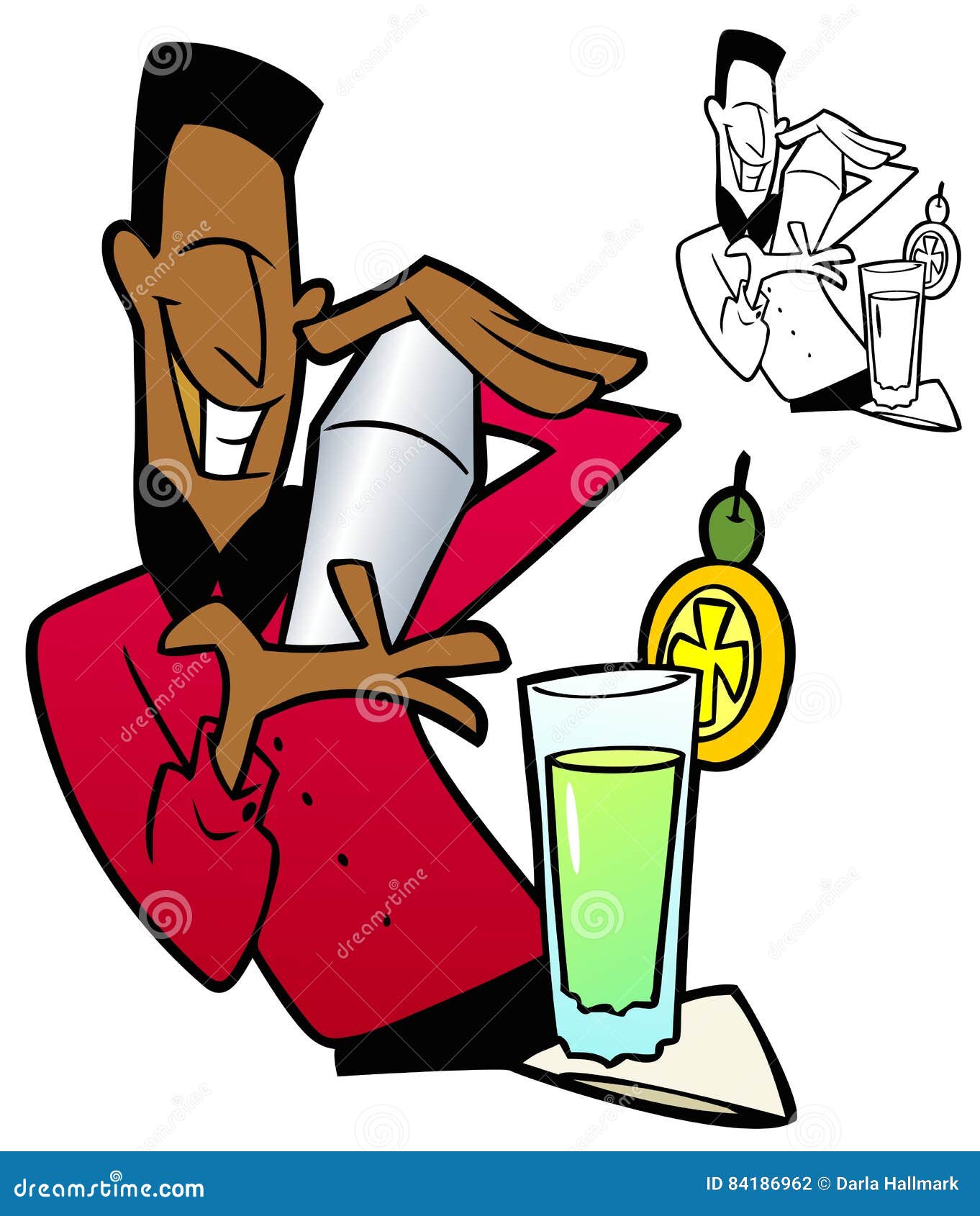 Bartender Shaking it Up stock vector. Illustration of shaker - 84186962