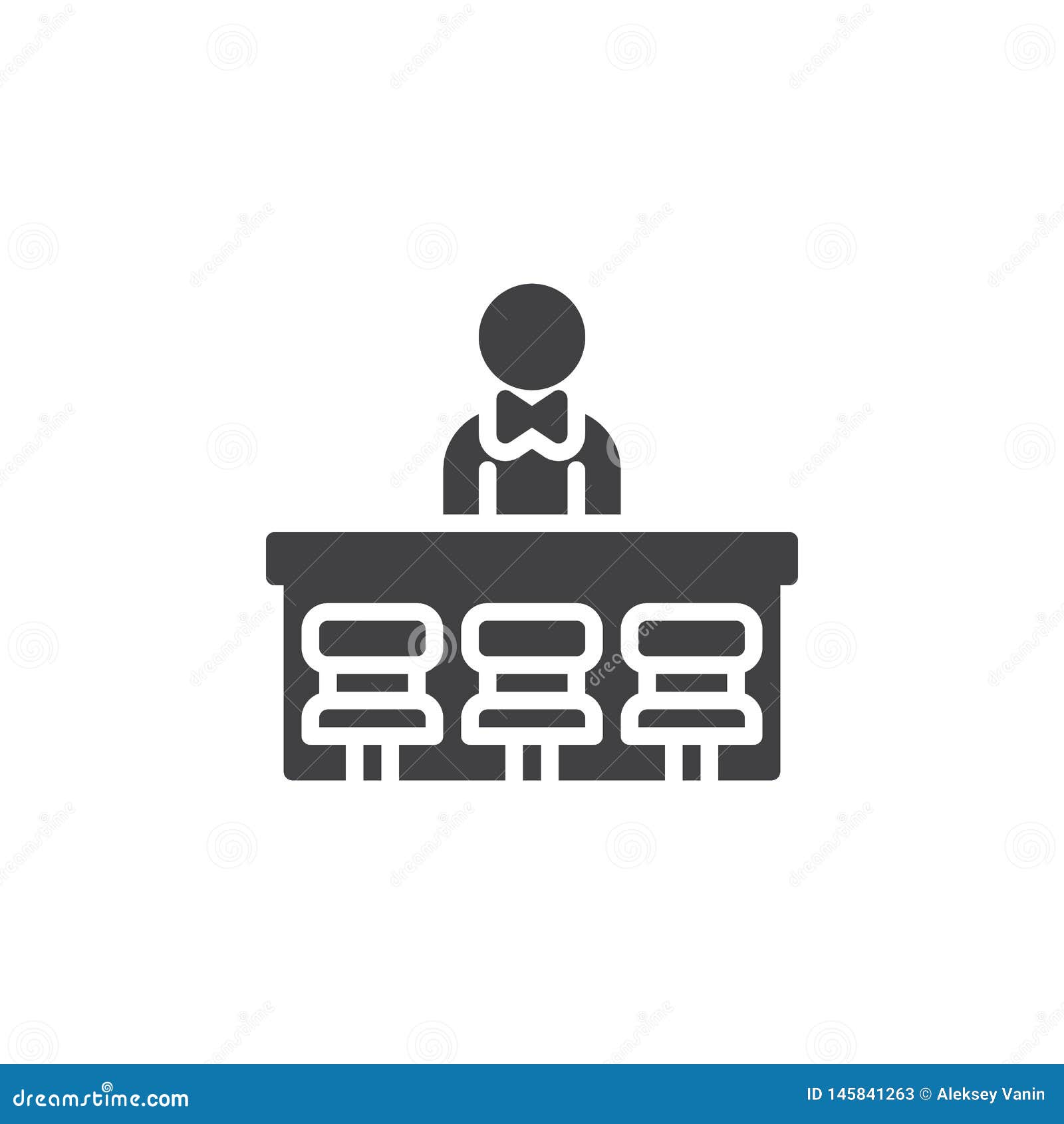 Bartender Standing at the Bar Counter Vector Icon Stock Vector ...