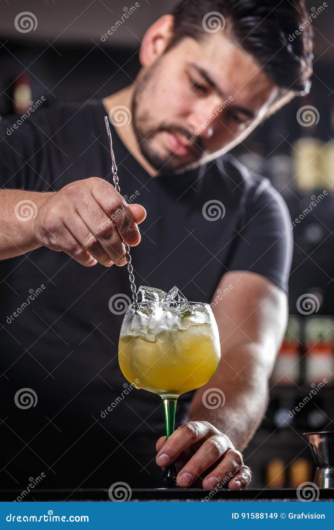 Bartender is Stirring Cocktail Stock Image - Image of stirring ...