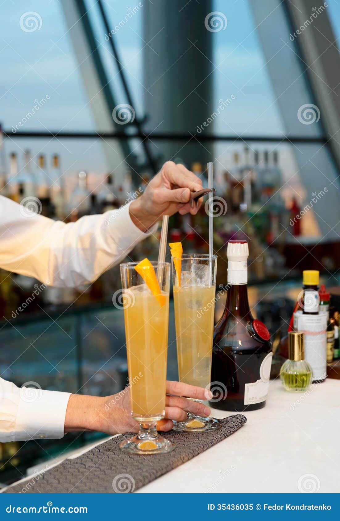 Bartender is Stirring a Cocktail Stock Image - Image of cocktail, glass ...