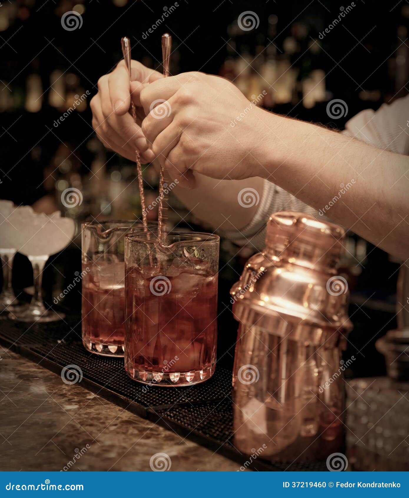 Bartender is Stirring Cocktails Stock Photo - Image of mixologist ...