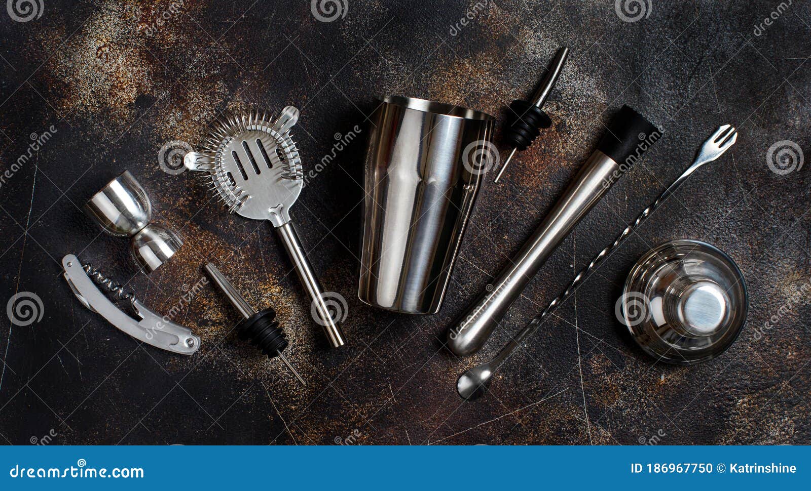 Bartender Tools for Cocktail Making Stock Photo - Image of barmen ...