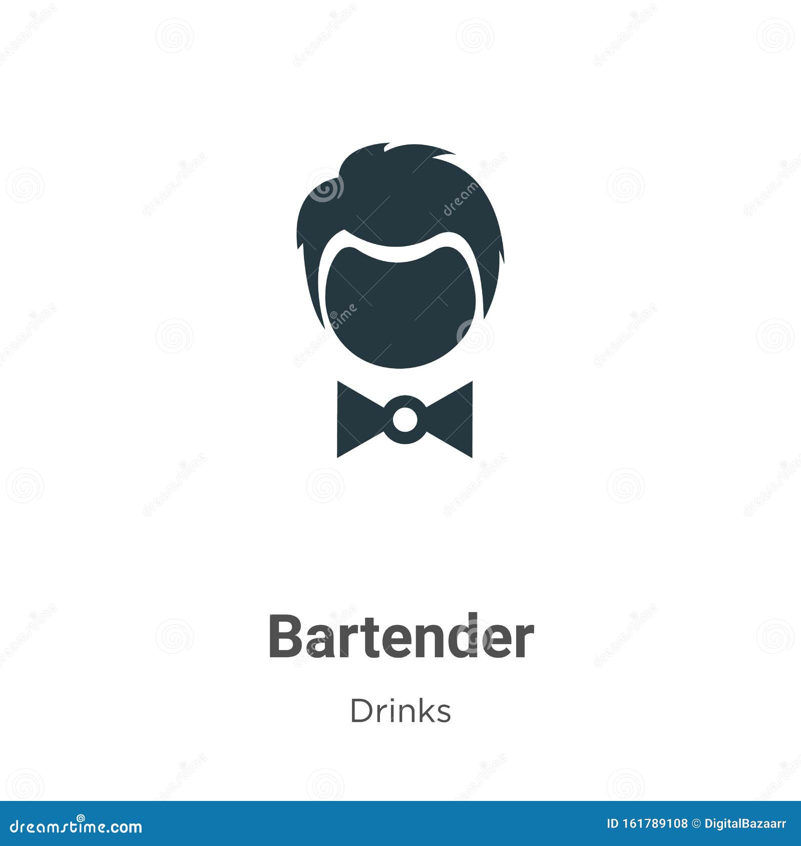 Bartender Vector Icon on White Background. Flat Vector Bartender Icon ...