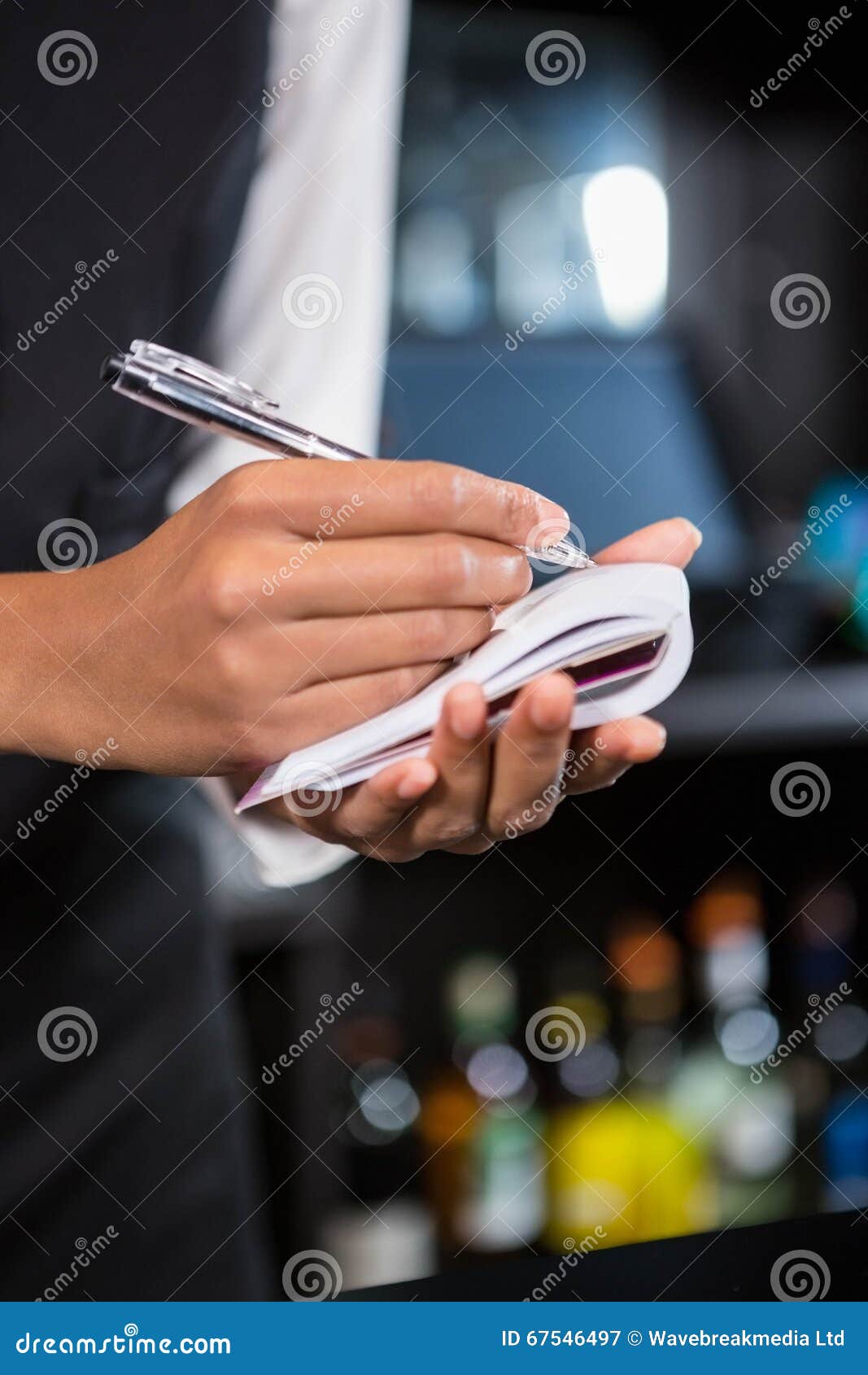 Bartender Writing Down an Order Stock Image - Image of restaurant ...