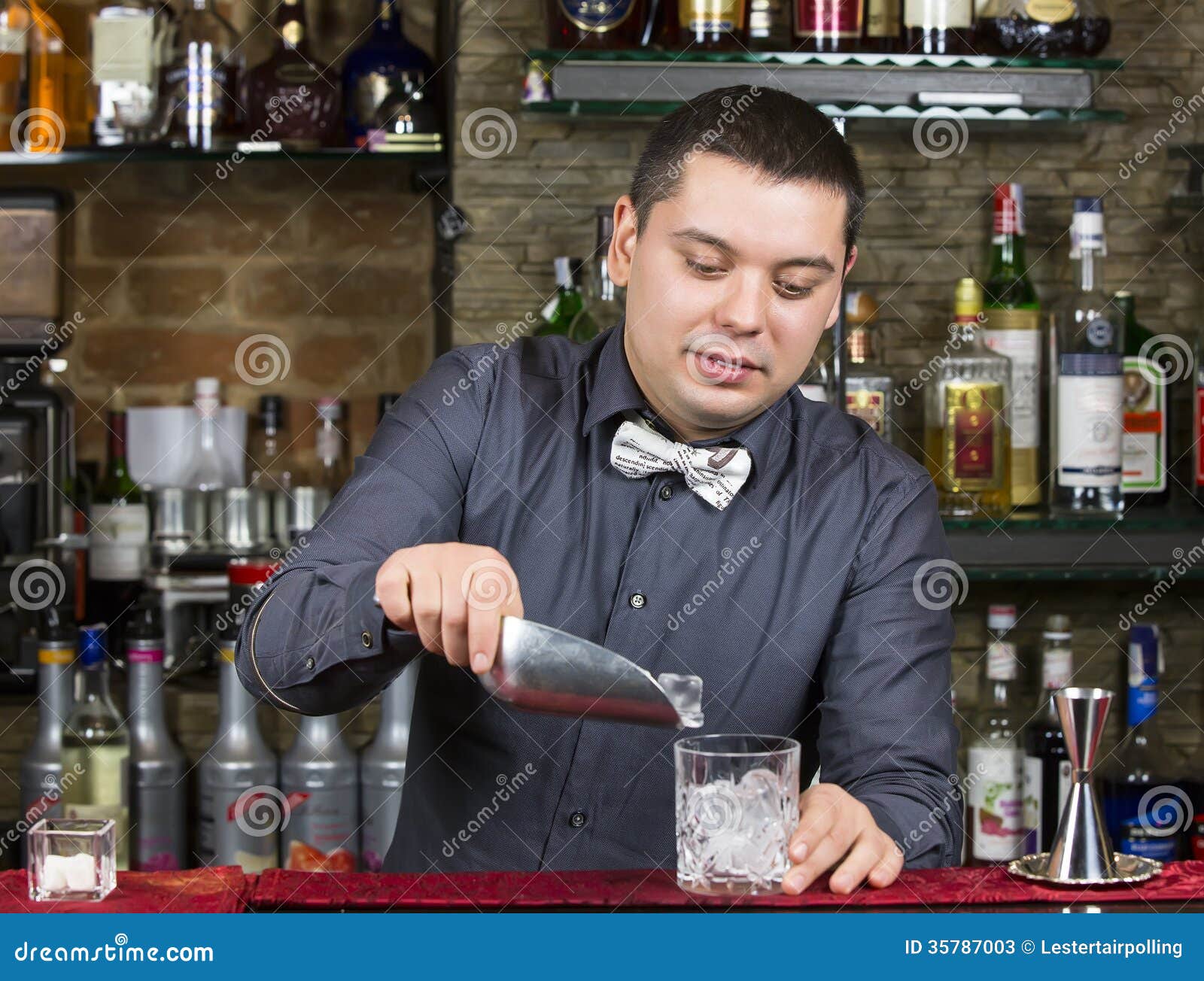 Bartender stock image. Image of barkeeper, casual, barman - 35787003