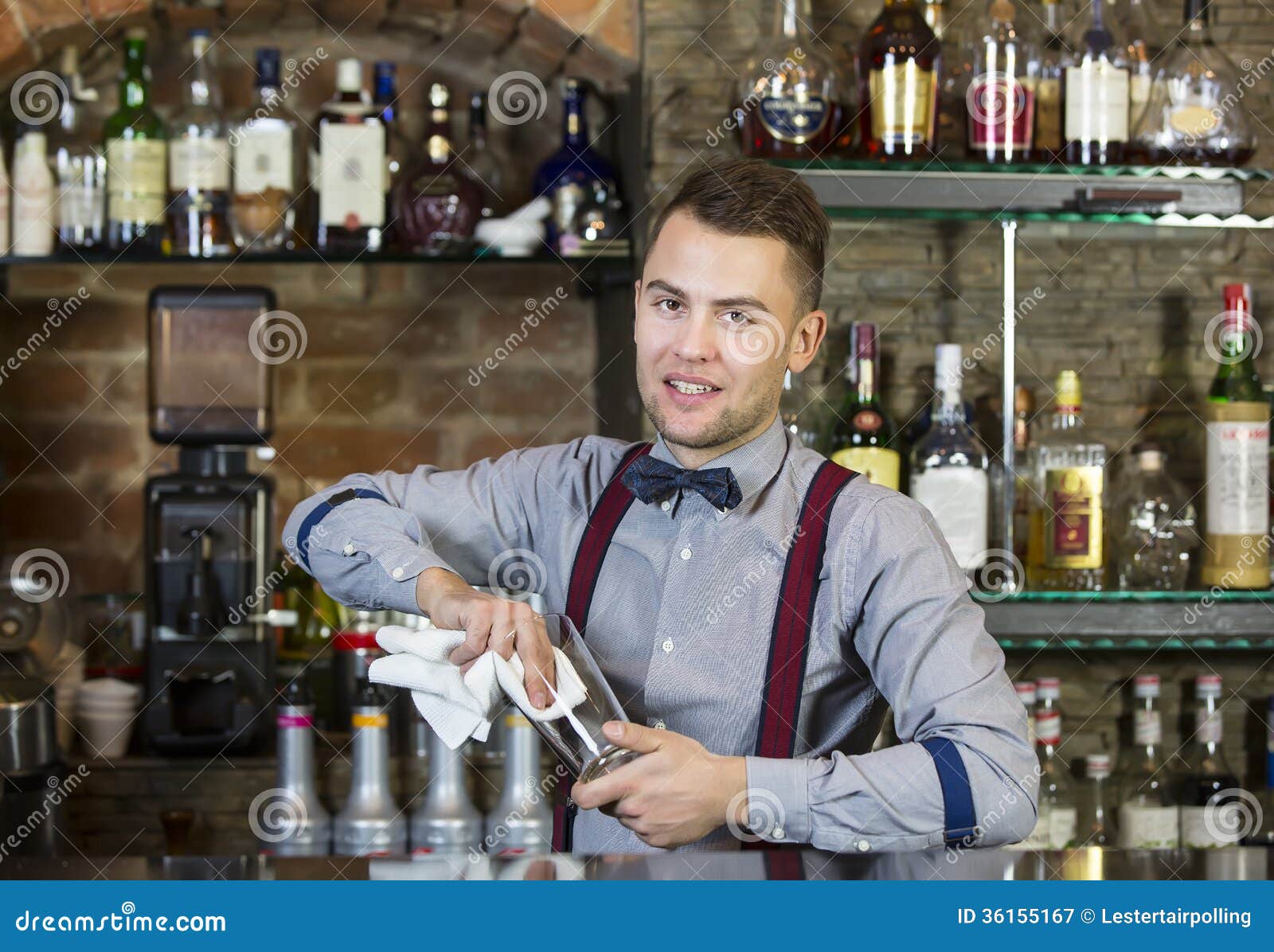Bartender stock image. Image of barkeeper, glass, clear - 36155167