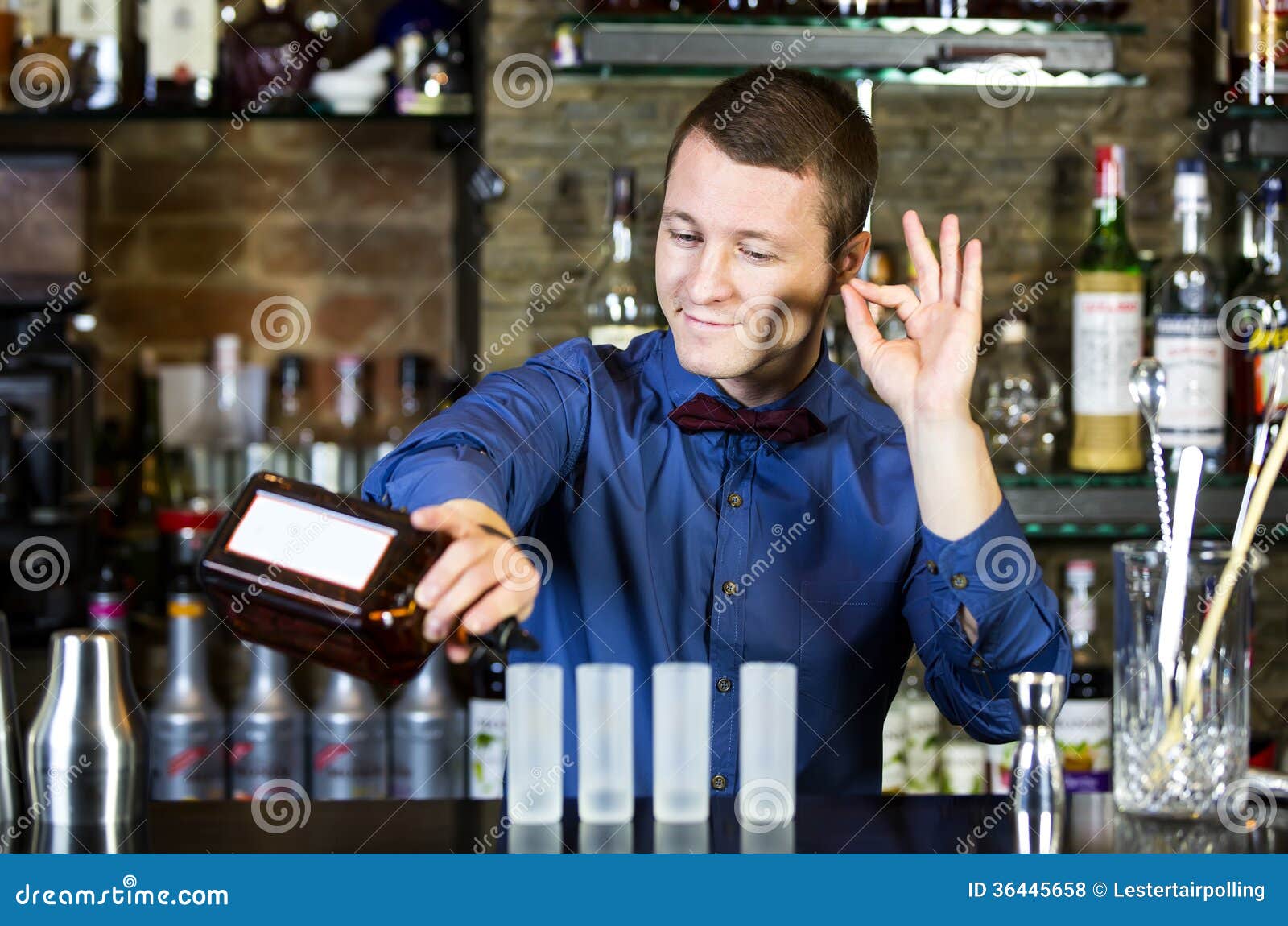 Bartender stock photo. Image of drink, bottles, cocktails - 36445658
