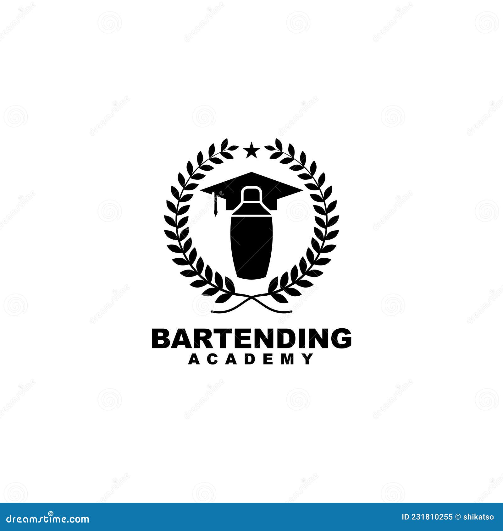 Bartending Academy Vector Logo Design Stock Vector - Illustration of ...