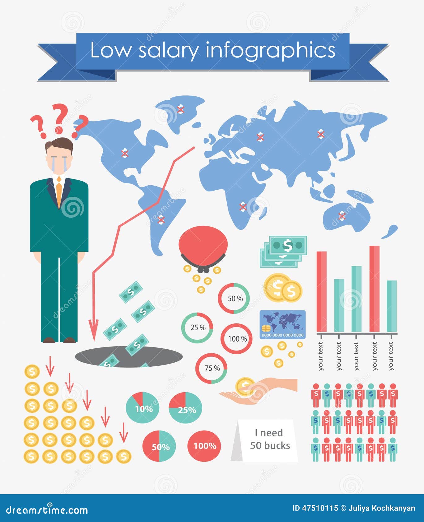 Bas Infographics De Salaire Illustration de Vecteur - Illustration du ...