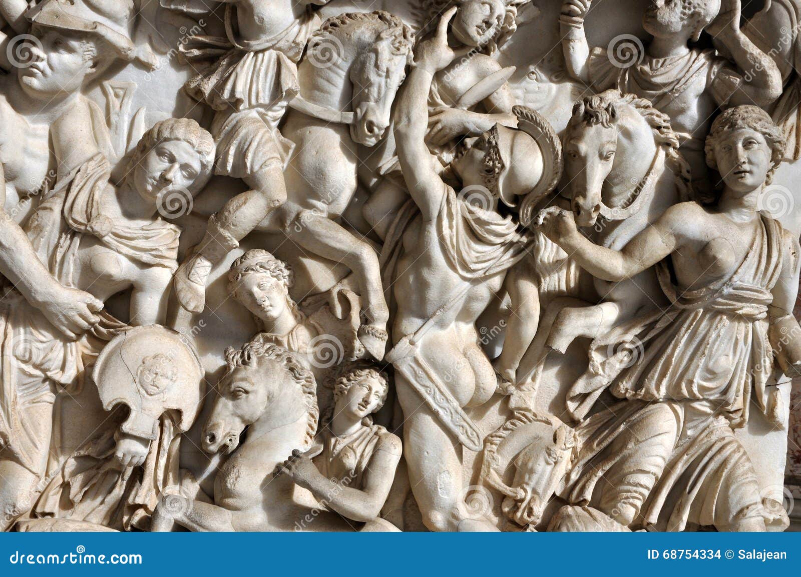 Bas-relief of Ancient Roman Soldiers Stock Photo - Image of carved ...