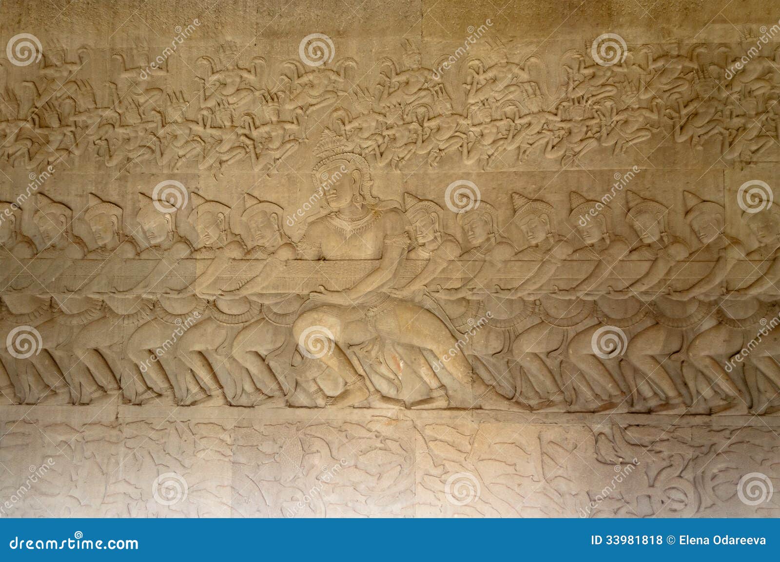 Bas-Relief in Angkor Wat stock photo. Image of apsara - 33981818