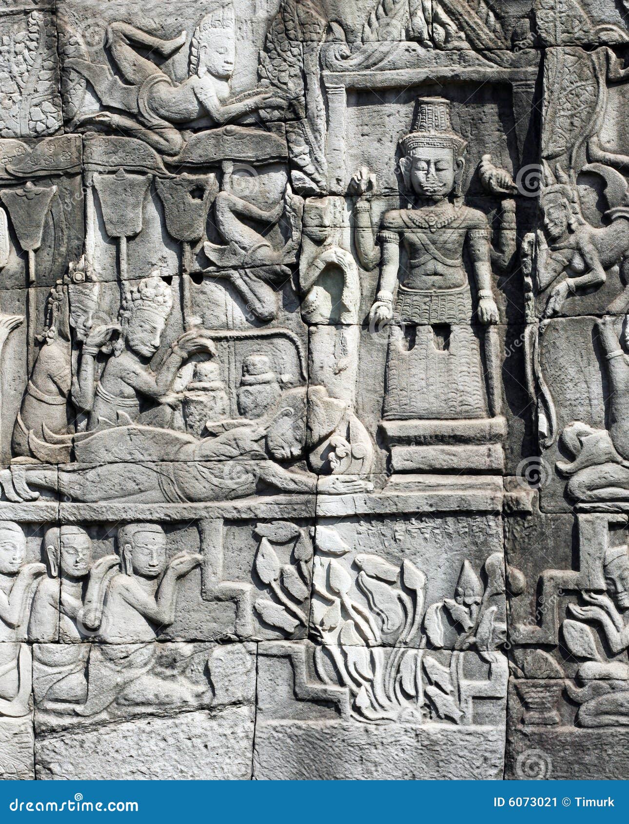 Bas-relief of Bayon Temple stock image. Image of angkor - 6073021