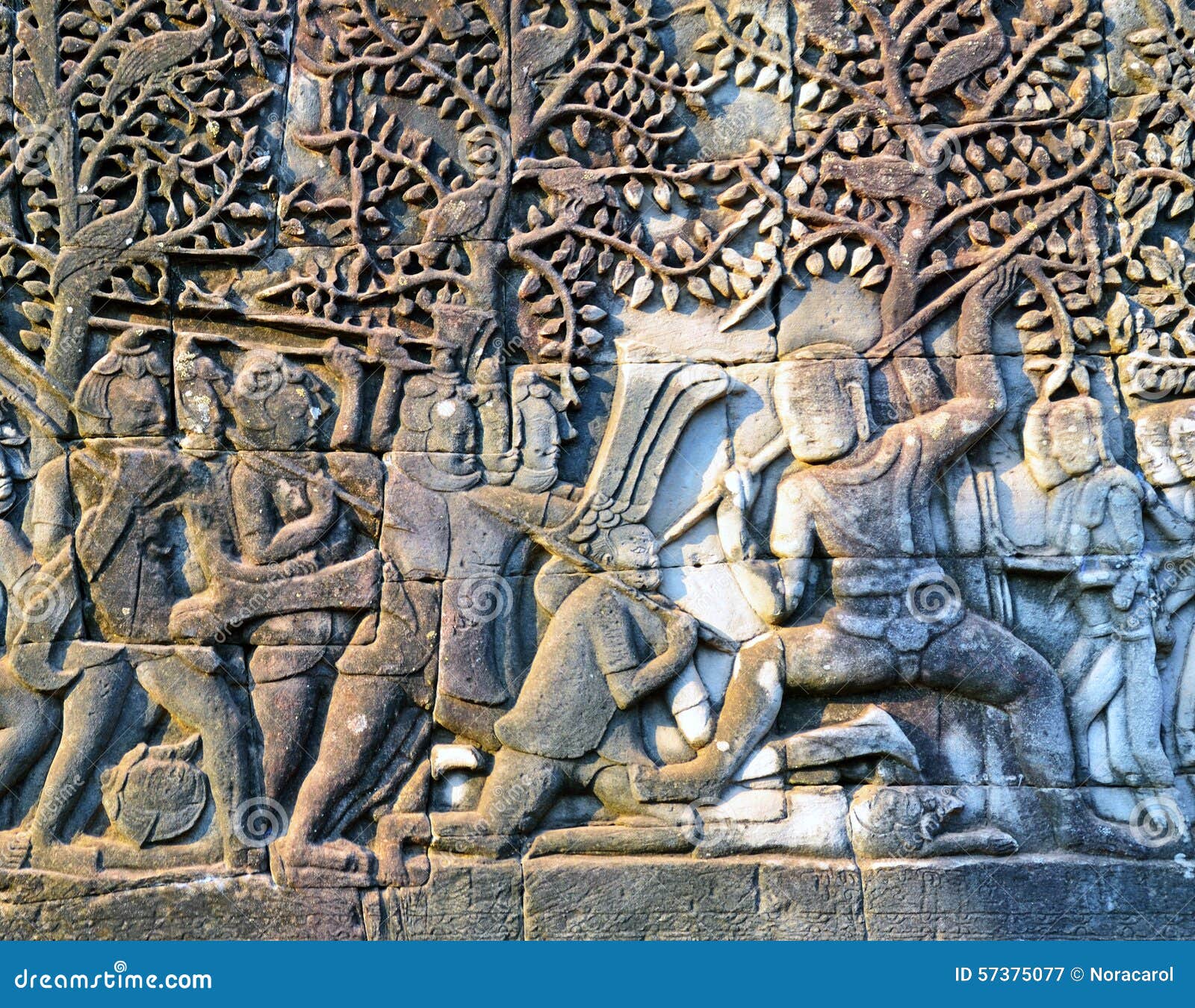 Bas relief in bayon Temple stock image. Image of relief - 57375077