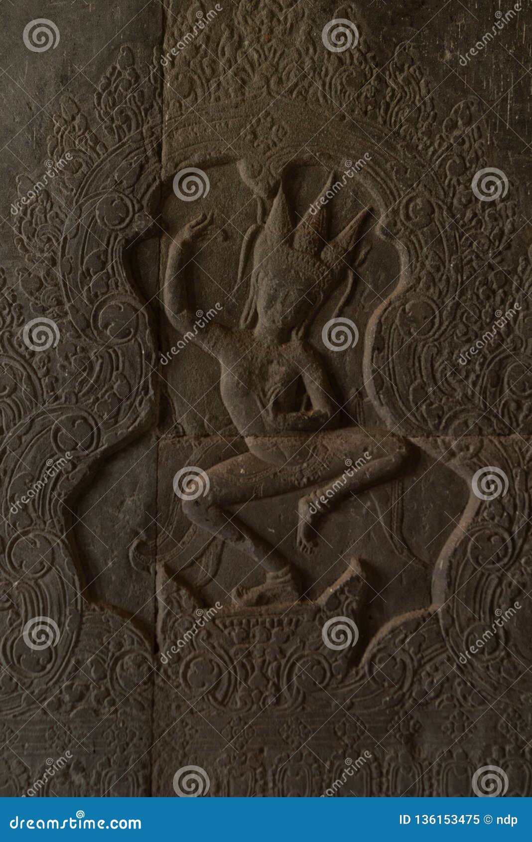 Bas-relief of Dancing Woman in Angkor Wat Stock Image - Image of ...