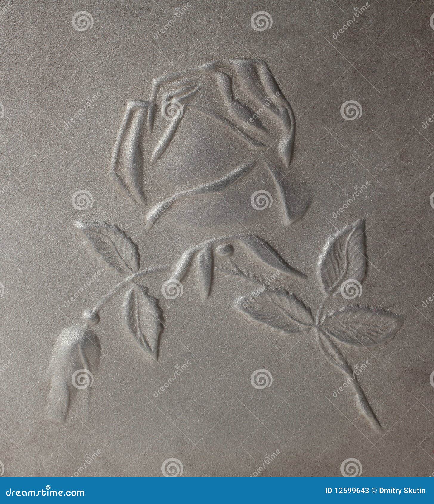 Bas-relief Depicting Roses on Metal Stock Image - Image of culture ...
