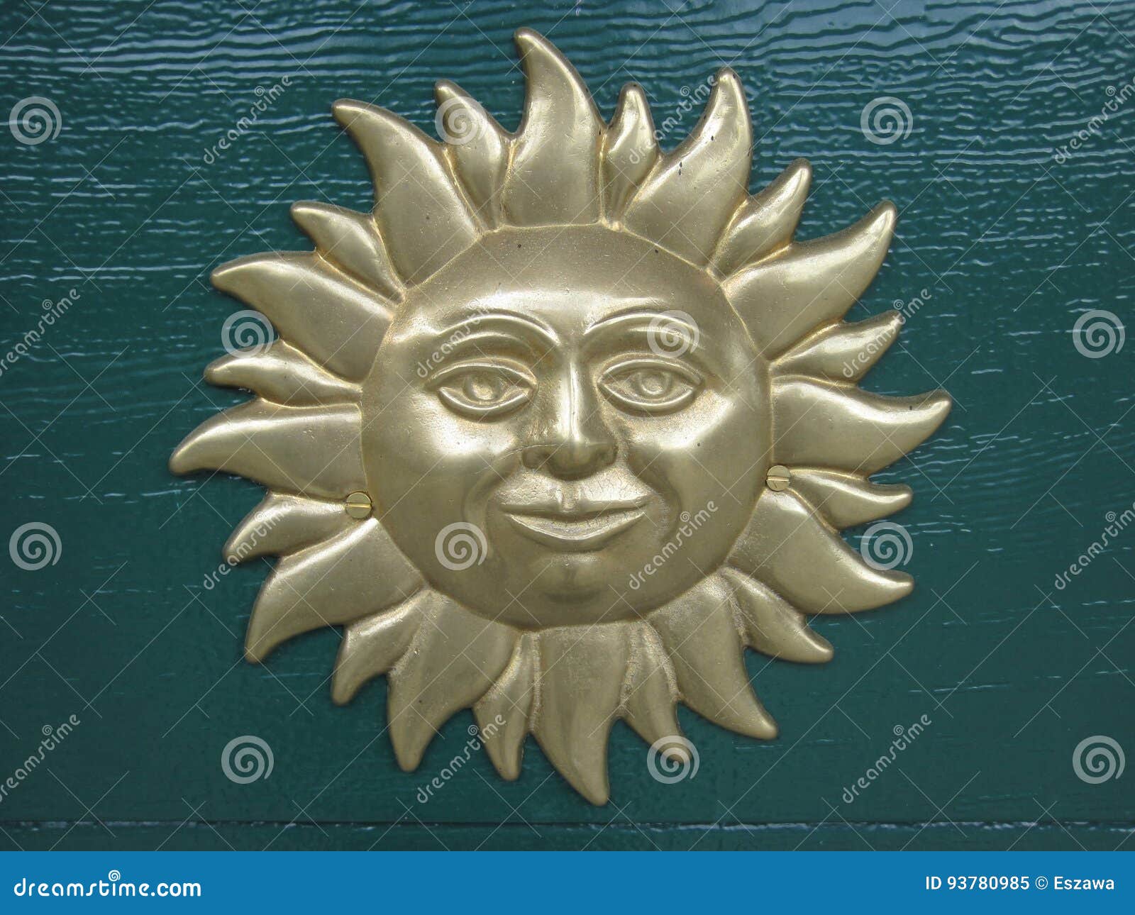 The Bas-relief Face of the Sun is Hinging on the Door Stock Image ...
