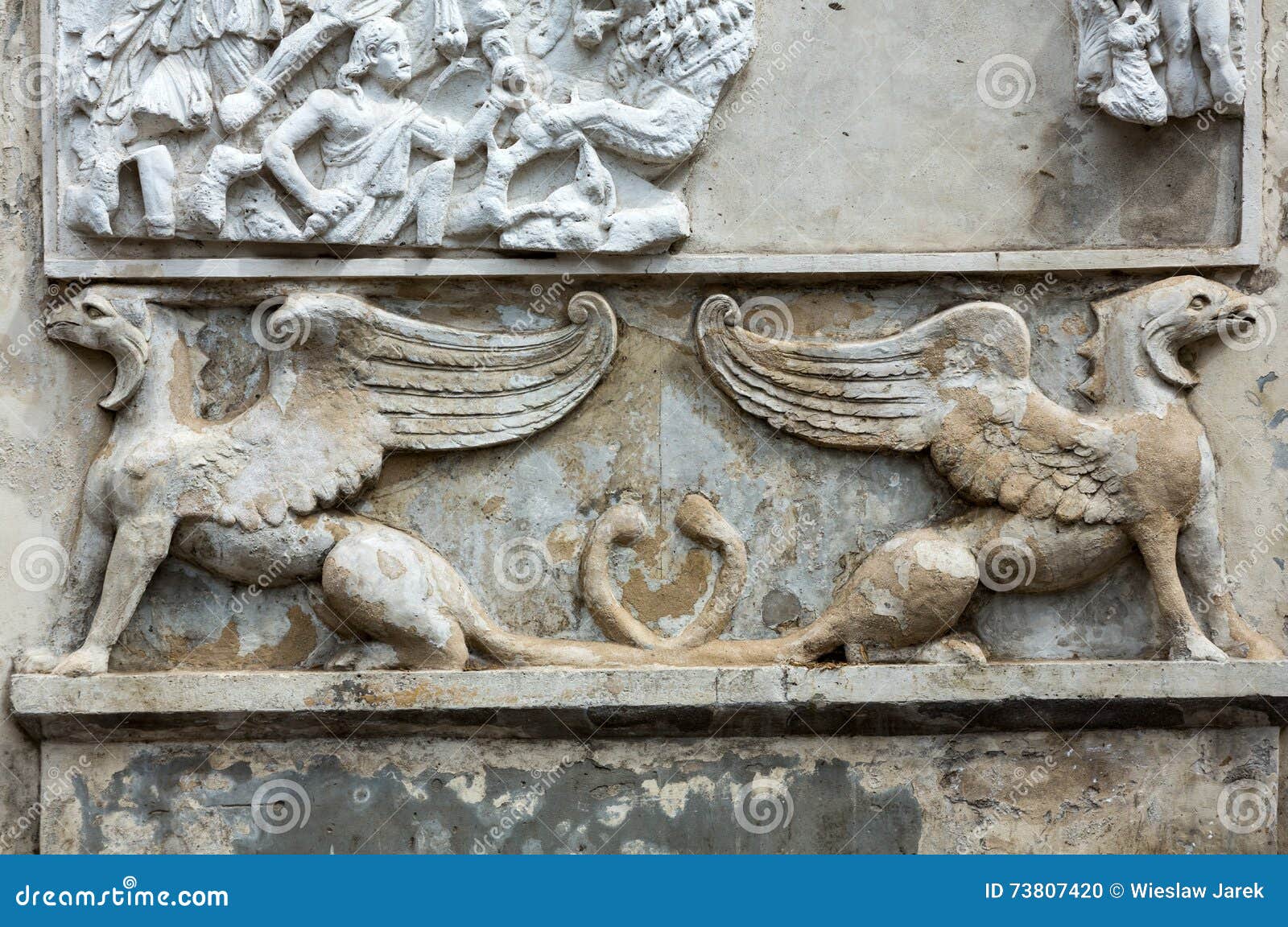 Bas-relief in Garden of Villa Borghese. Rome Stock Photo - Image of ...