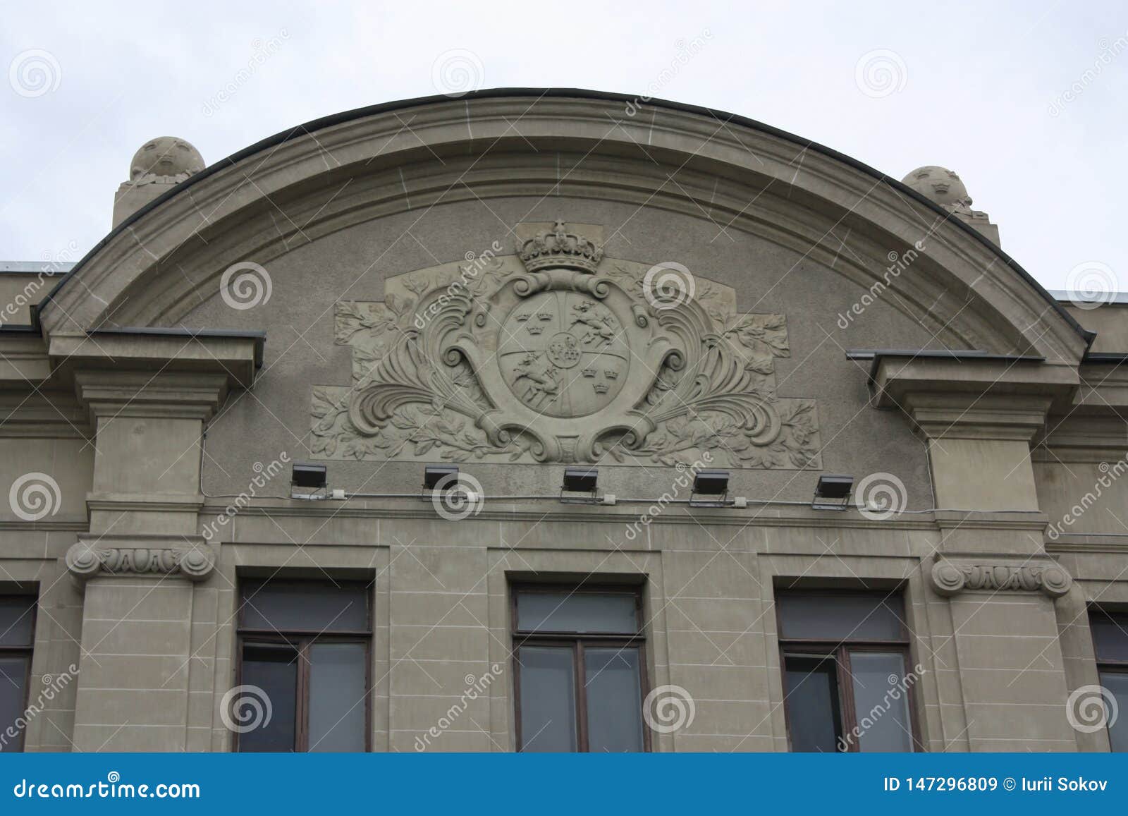 Bas-relief on the Facade of the Building Stock Image - Image of windows ...