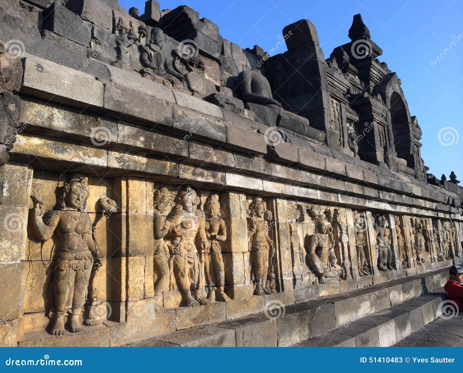 Bas Relief of Hindu Divinity, Prambanan Temple, Java, Indonesia Stock ...