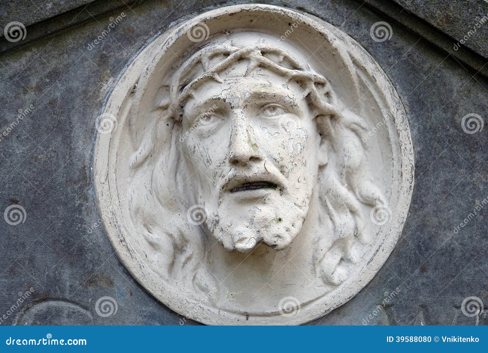 Bas-relief of Jesus Face stock photo. Image of historical - 39588080