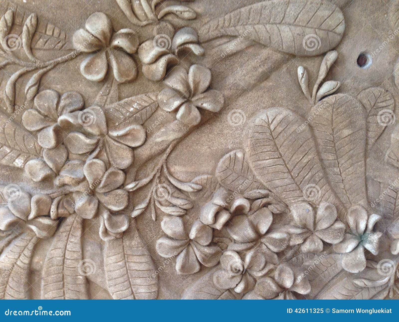 Floral Design Bas Relief