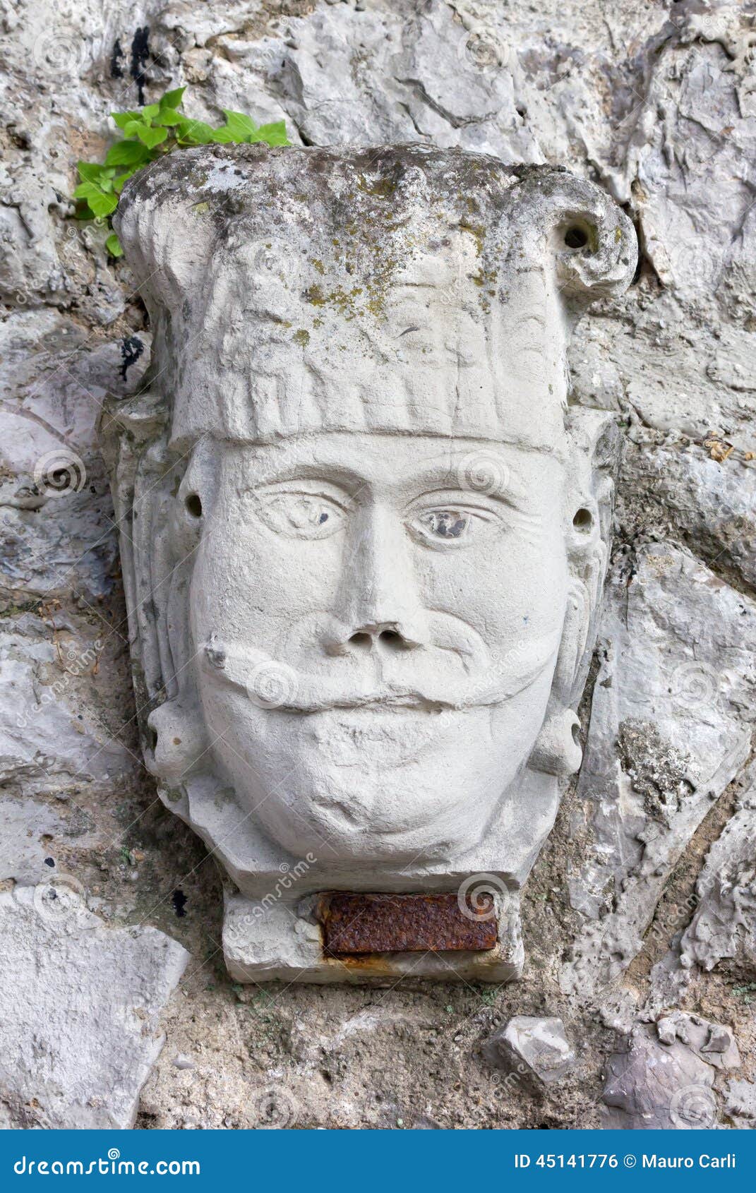 Bas-relief of a Male Face stock photo. Image of mustache - 45141776
