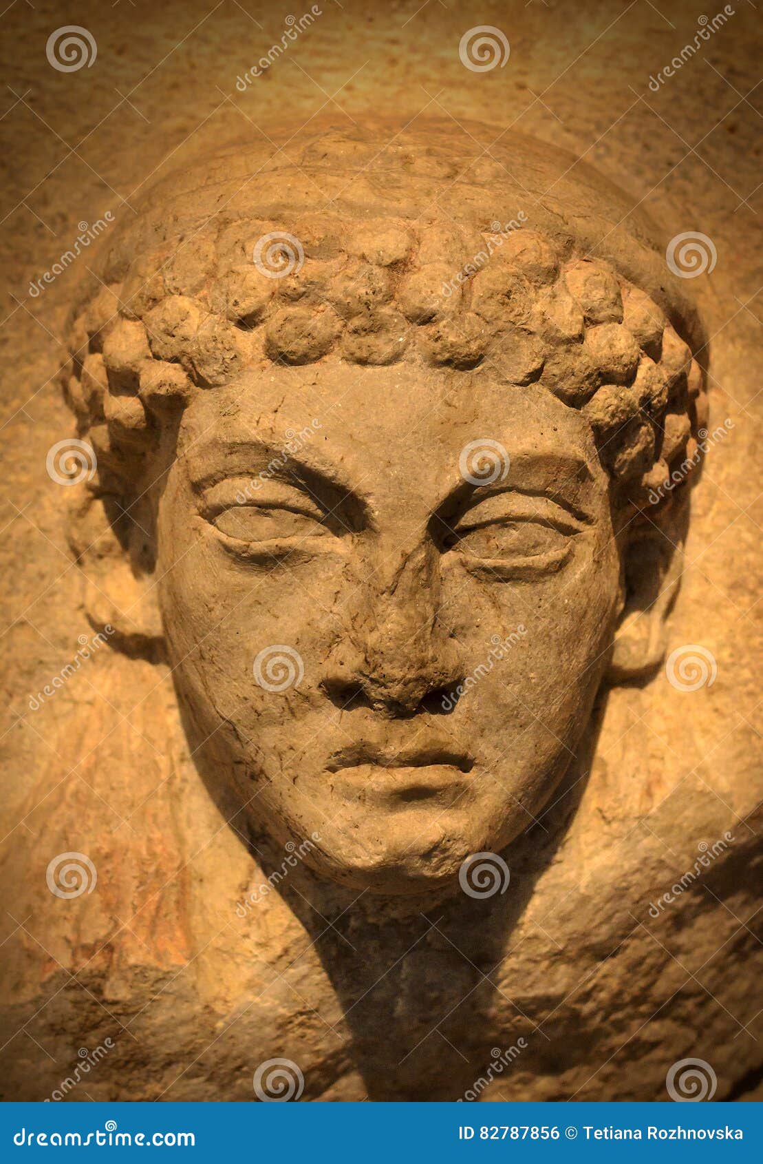 Bas-relief of a Man`s Face. Stock Photo - Image of style, knob: 82787856