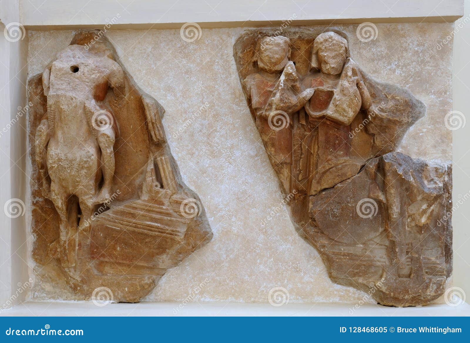 Bas Relief Marble Sculpture, Delphi Archaeological Museum, Grèce Image ...
