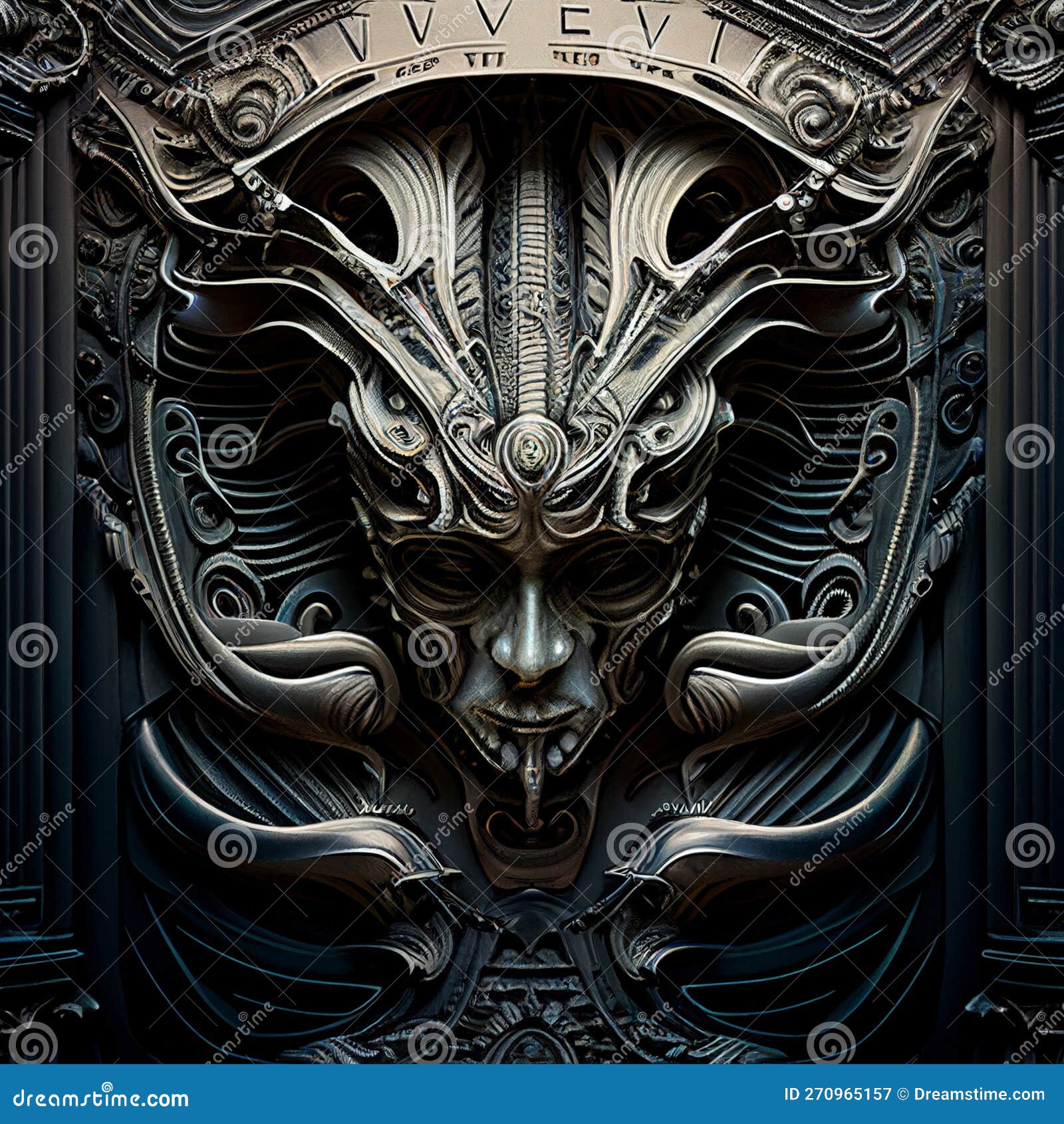 Bas-relief Mask with High Detail Stock Illustration - Illustration of ...