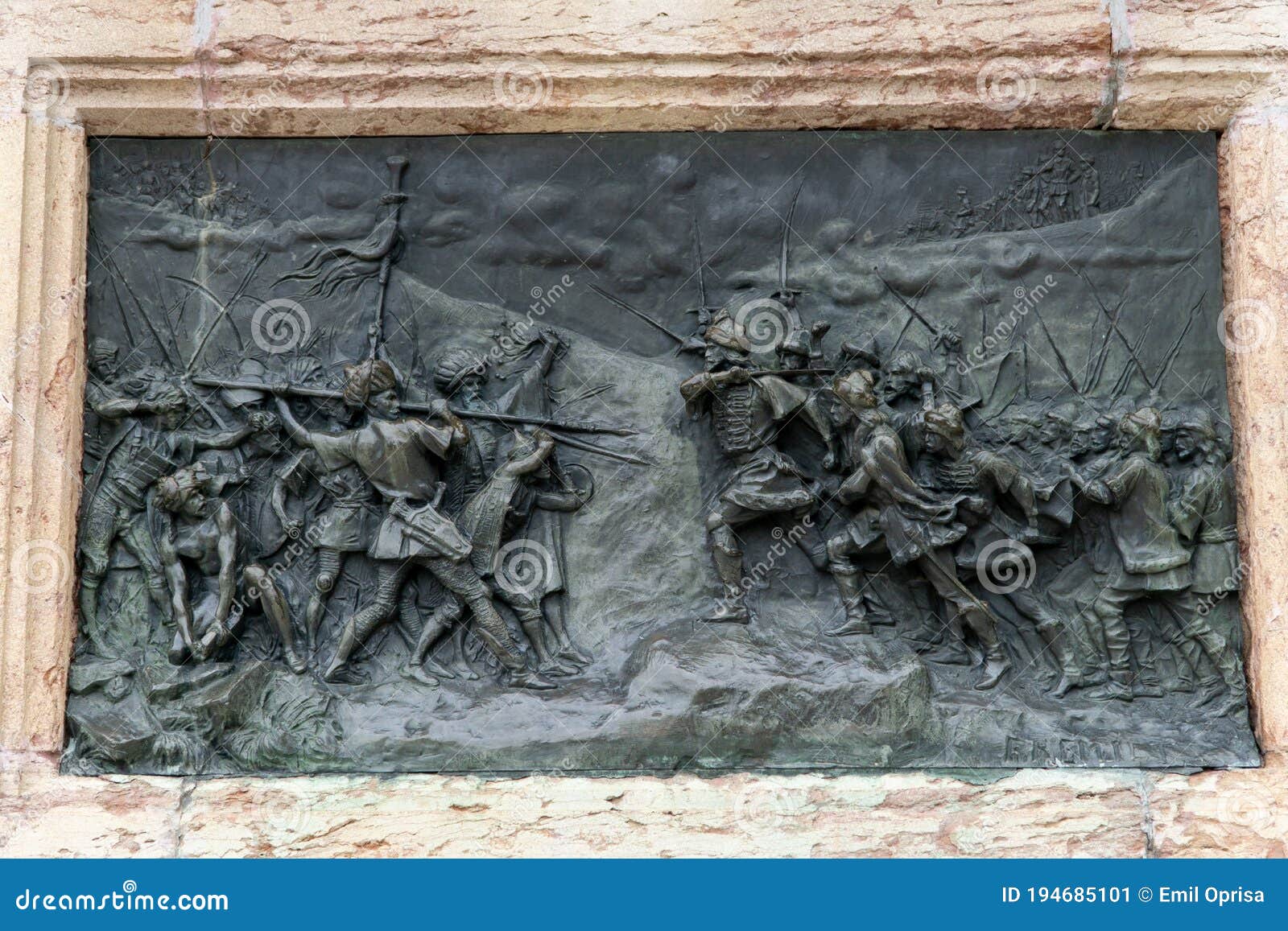Bas Relief of a Medieval Battle Stock Image - Image of landmark, castle ...