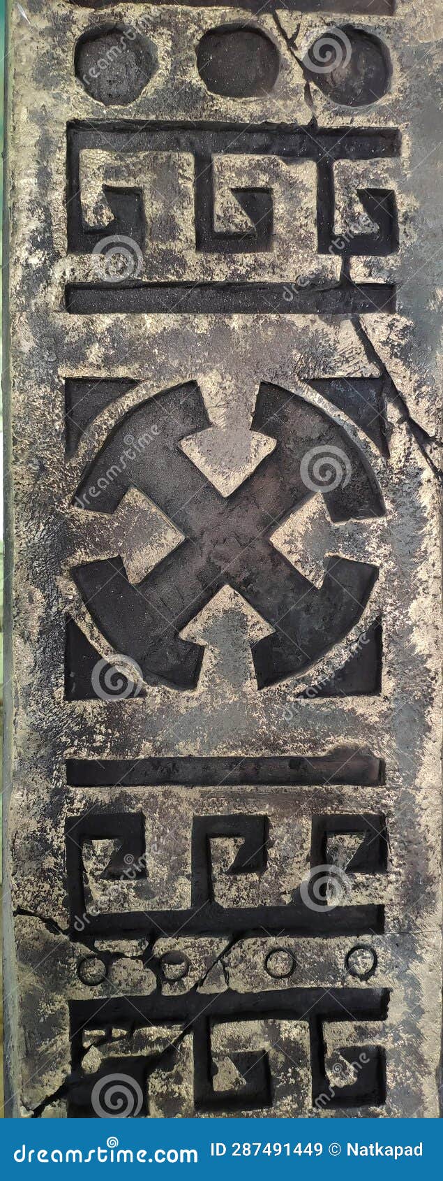 Bas-relief or Pattern with Various Symbols. Stock Image - Image of ...