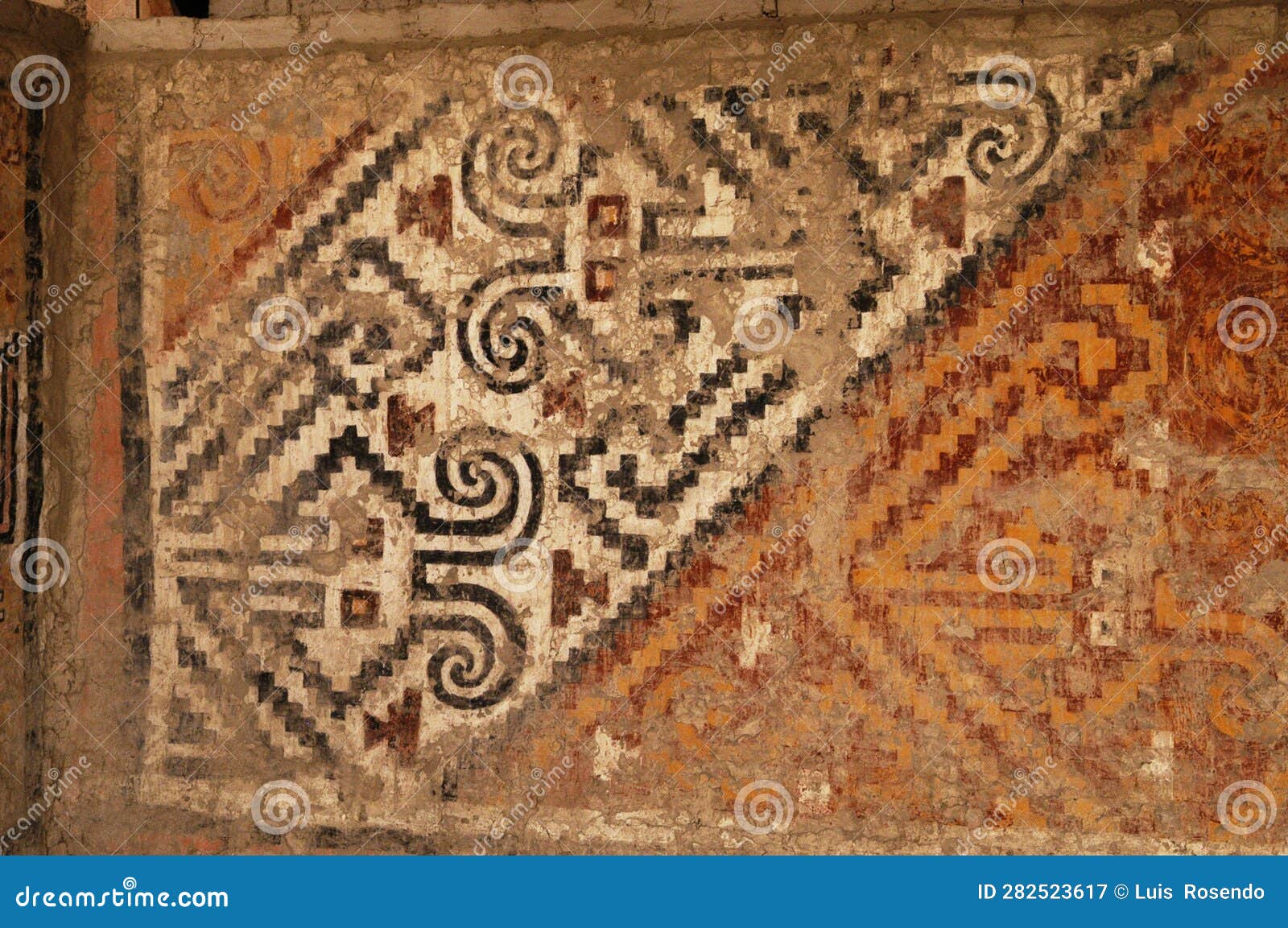 Bas-relief Patterns at Huaca El Brujo, Near Trujillo, Peru Stock Image ...