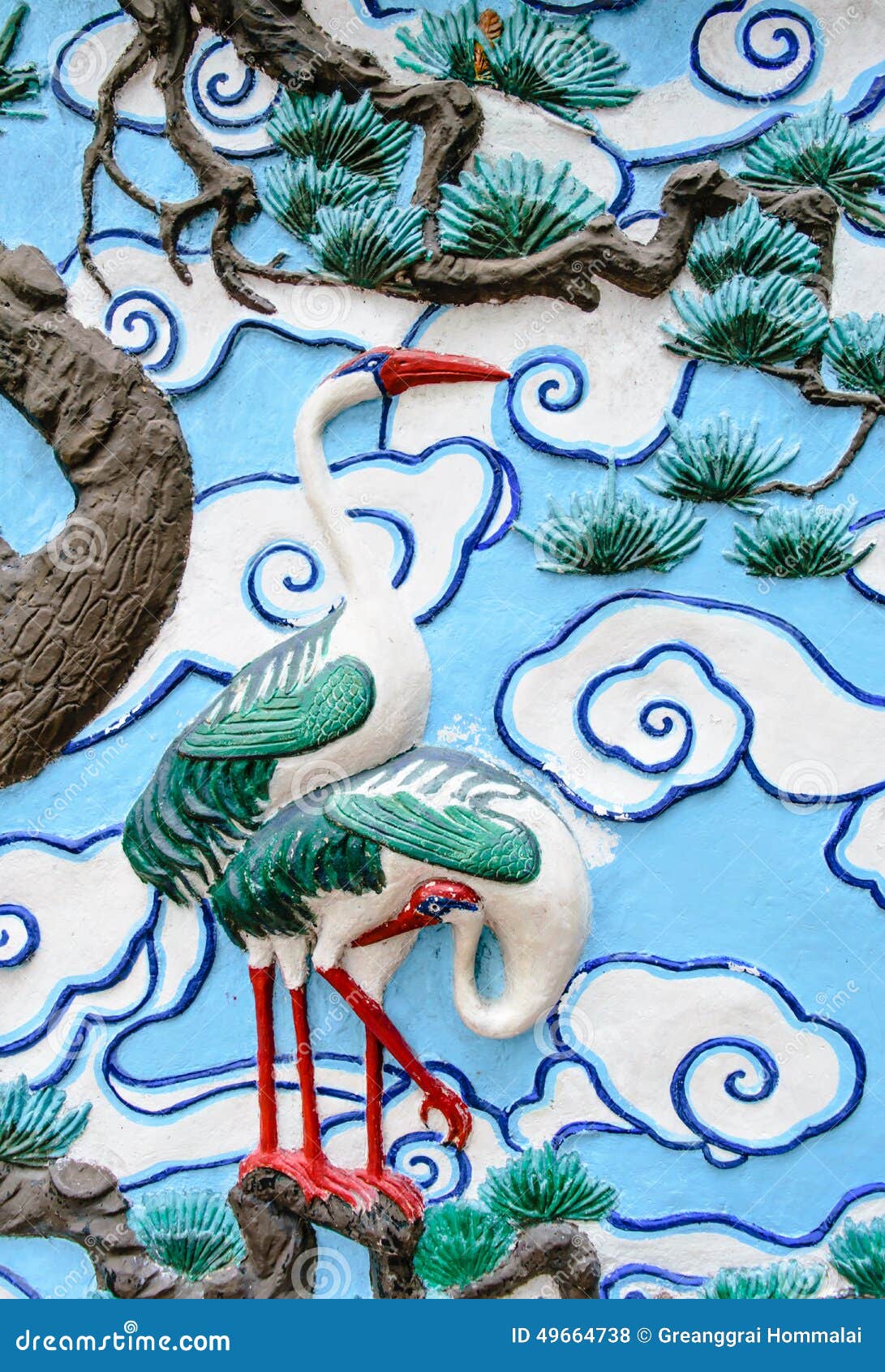 Bas Relief Sculpture Of Crane Stock Photography | CartoonDealer.com ...