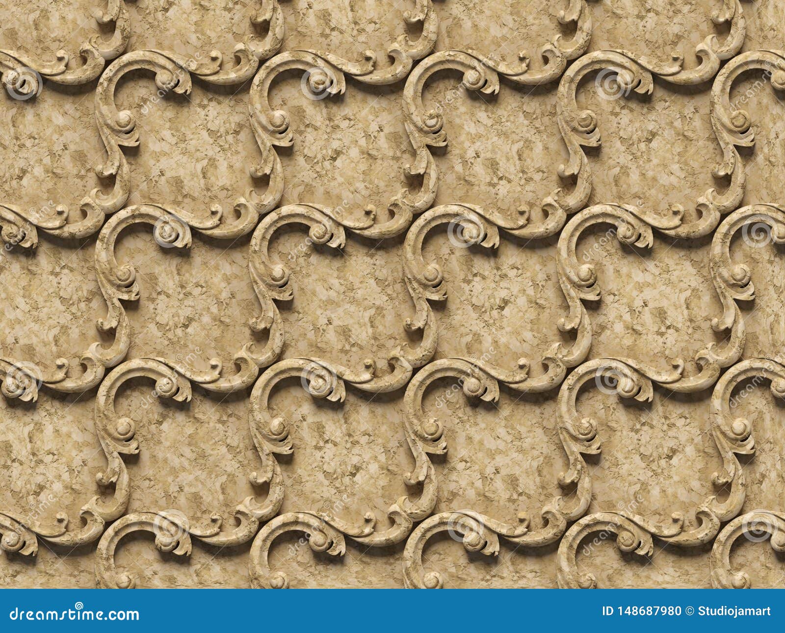 Bas-relief of Seamless Textures, Consisting of Various Elements of ...