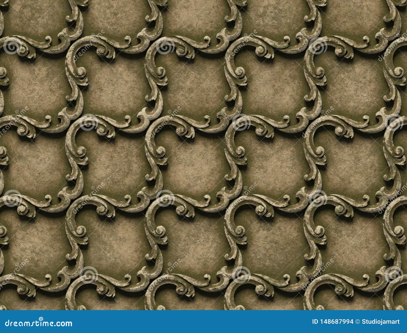 Bas-relief of Seamless Textures, Consisting of Various Elements of ...