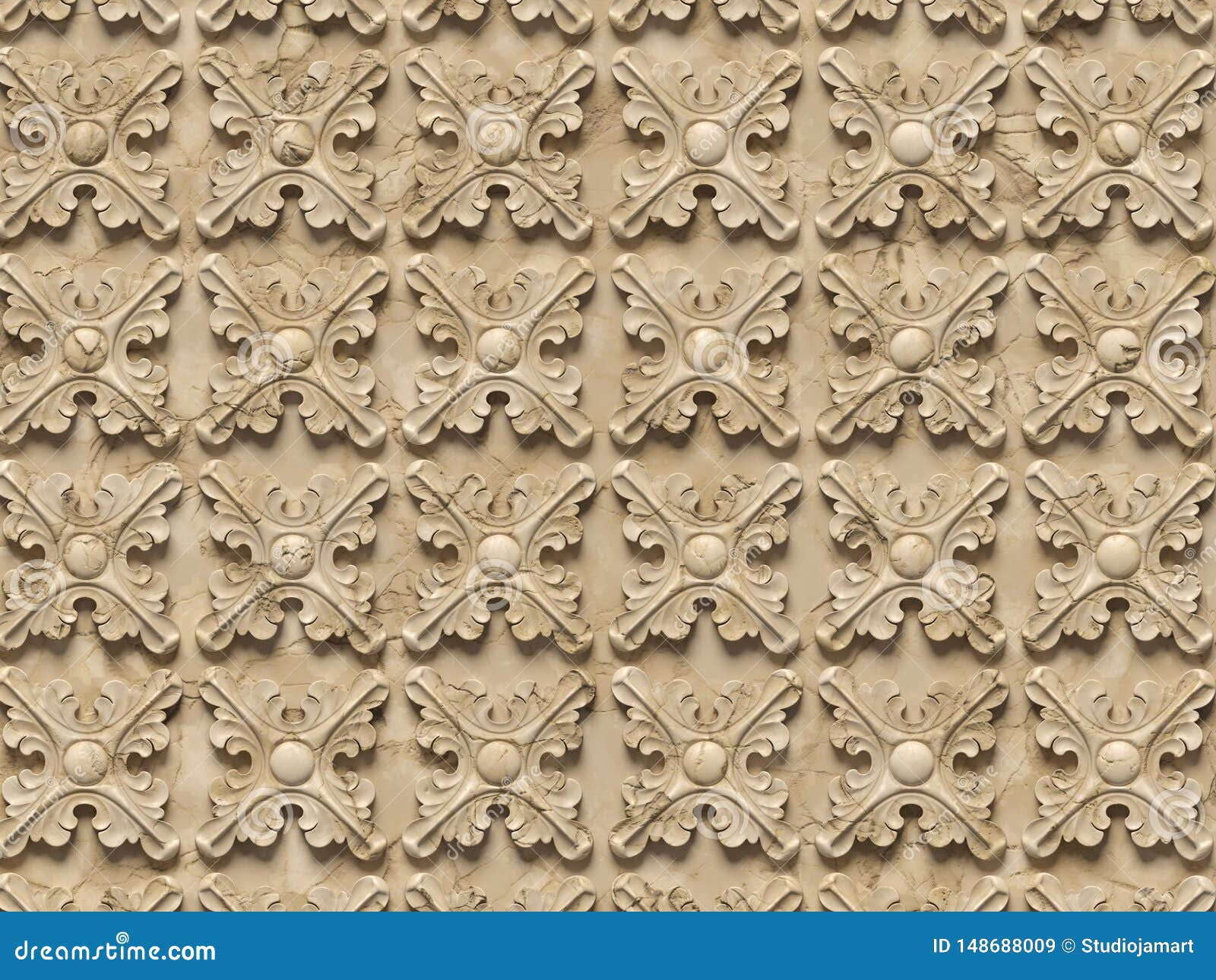 Bas-relief of Seamless Textures, Consisting of Various Elements of ...