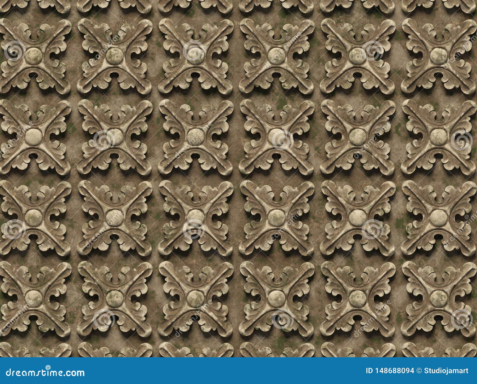 Bas-relief of Seamless Textures, Consisting of Various Elements of ...