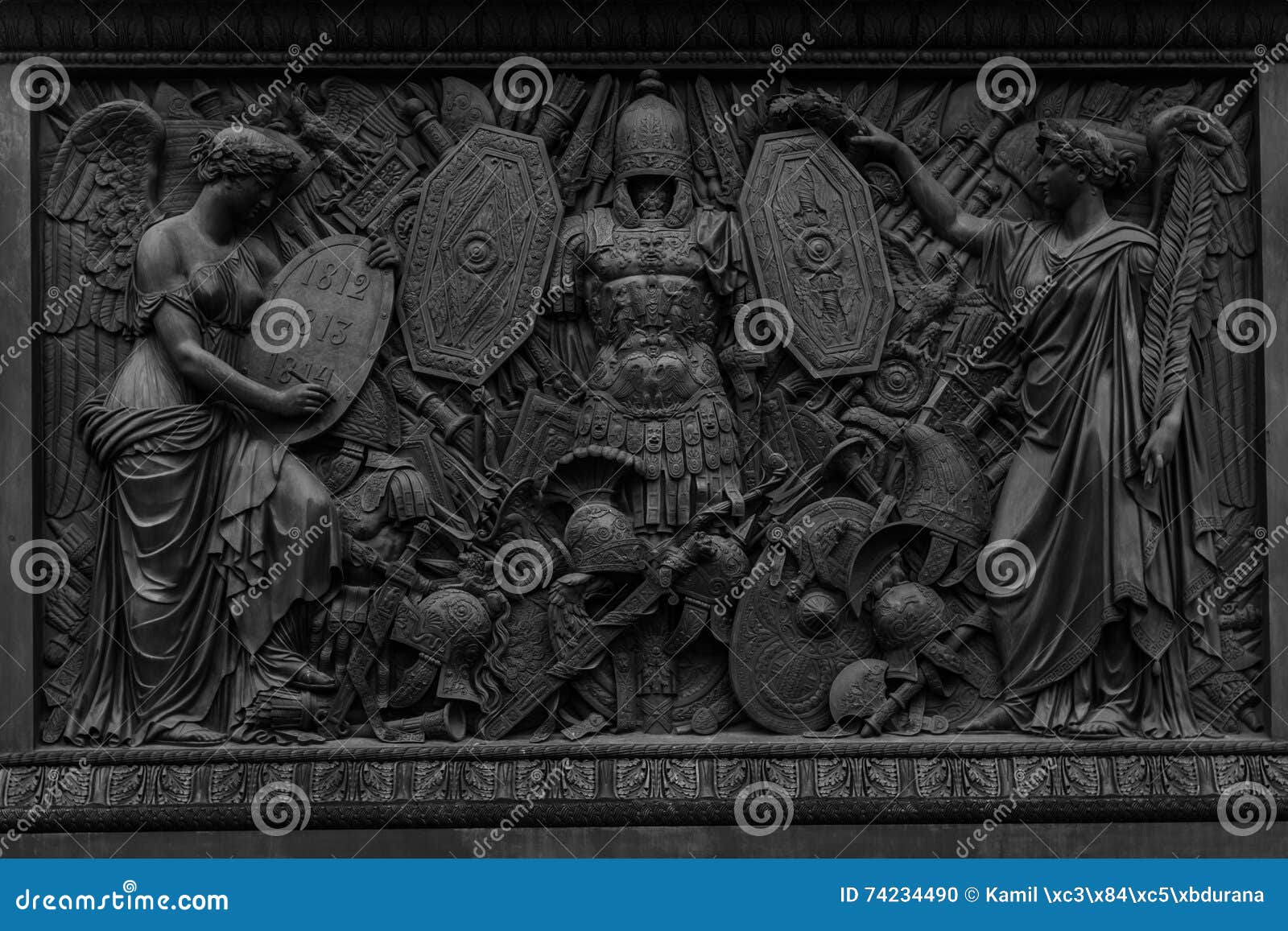 Bas relief in stone stock photo. Image of details, architectural - 74234490