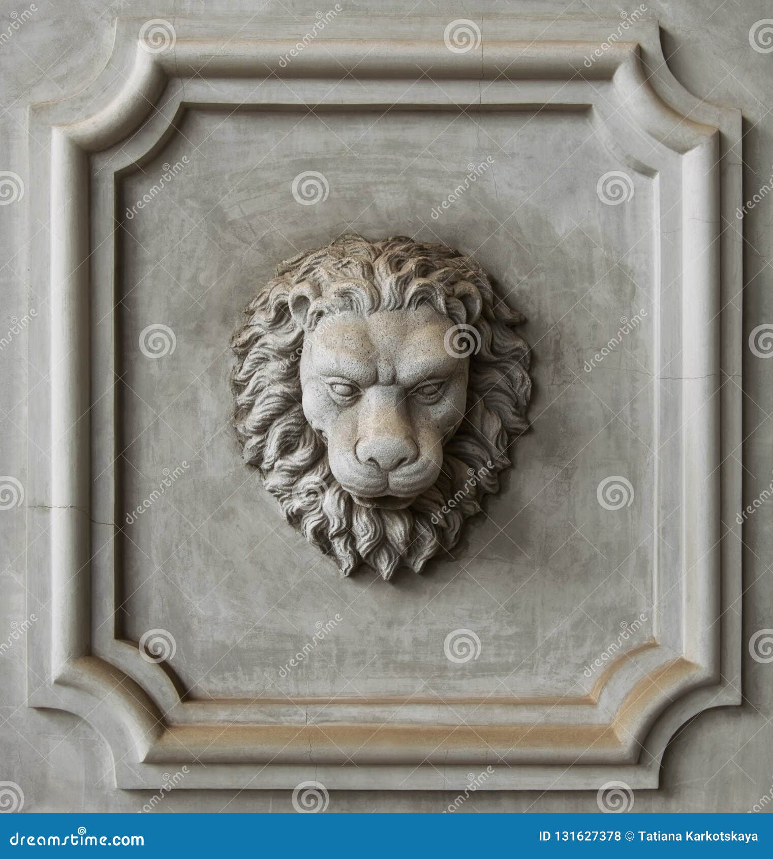Bas-relief with the Head of a Lion Stock Photo - Image of king ...