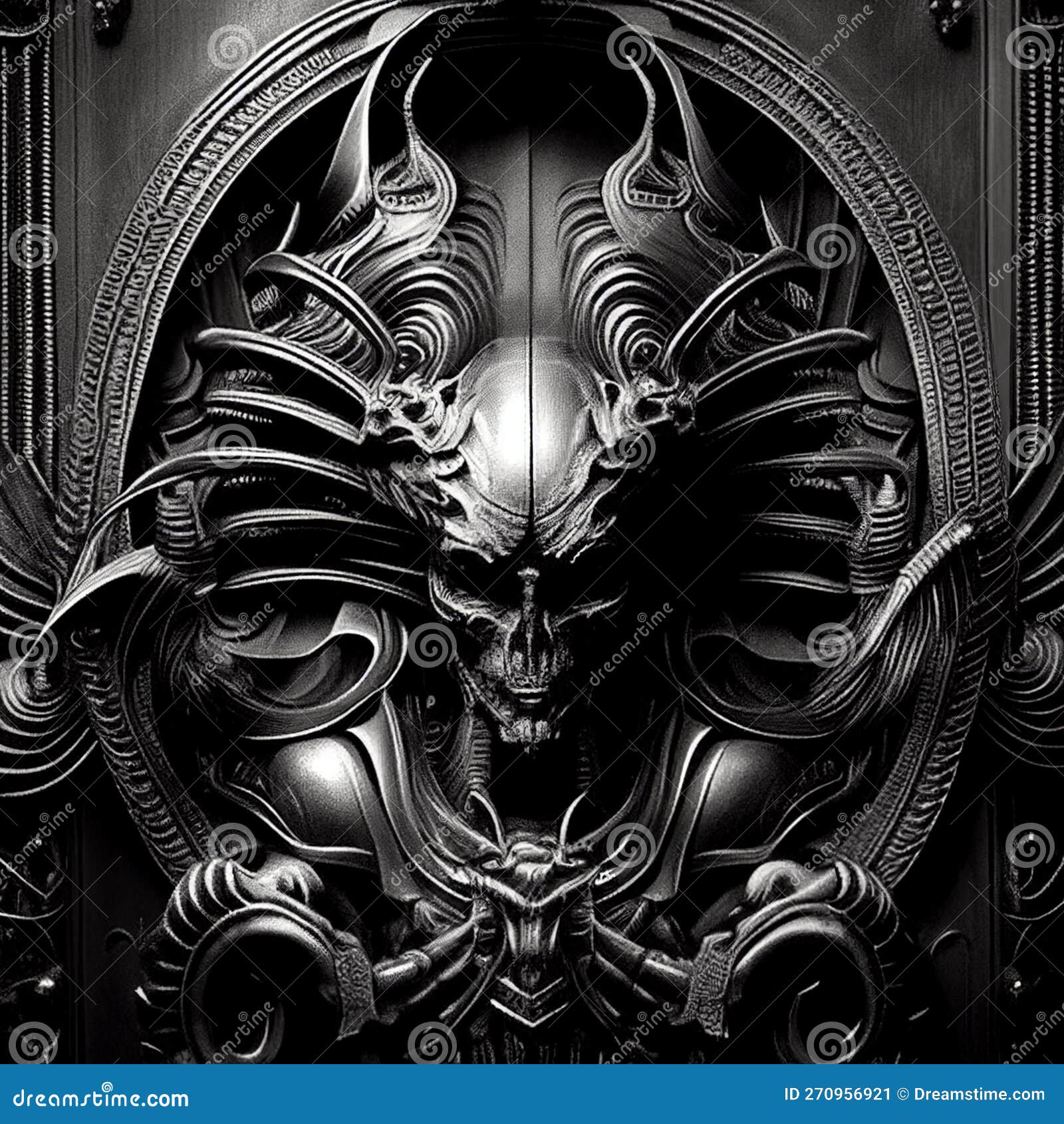 Bas-relief on the Wall with a Skull and Bones Stock Illustration ...