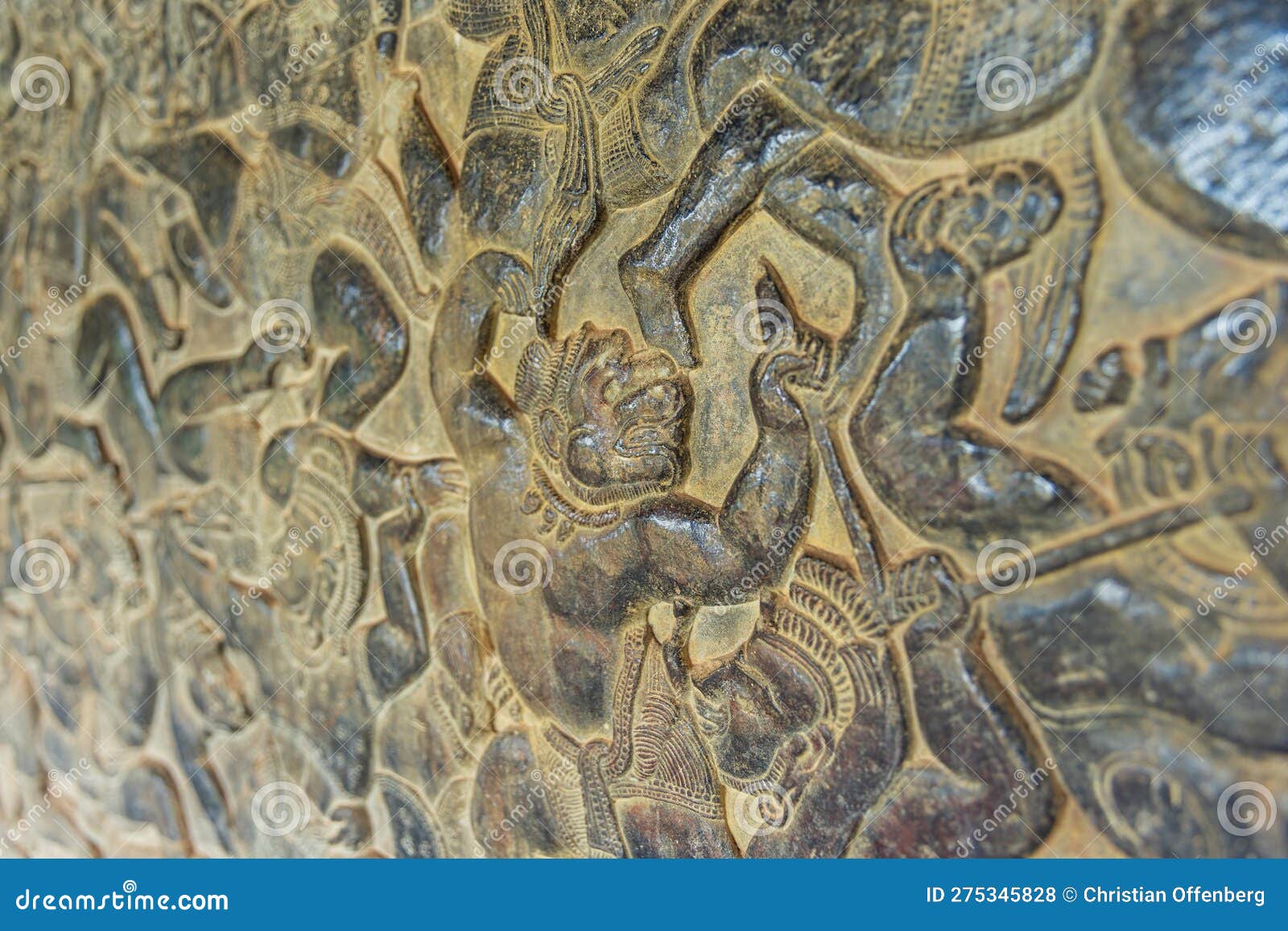 Bas-relief of on the Walls of Angkor Wat Stock Photo - Image of asia ...