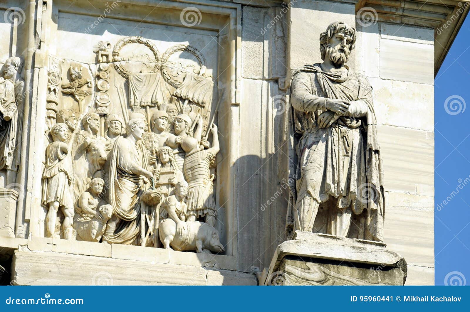 Bas-reliefs of the Attic Arch of Constantine Stock Image - Image of ...