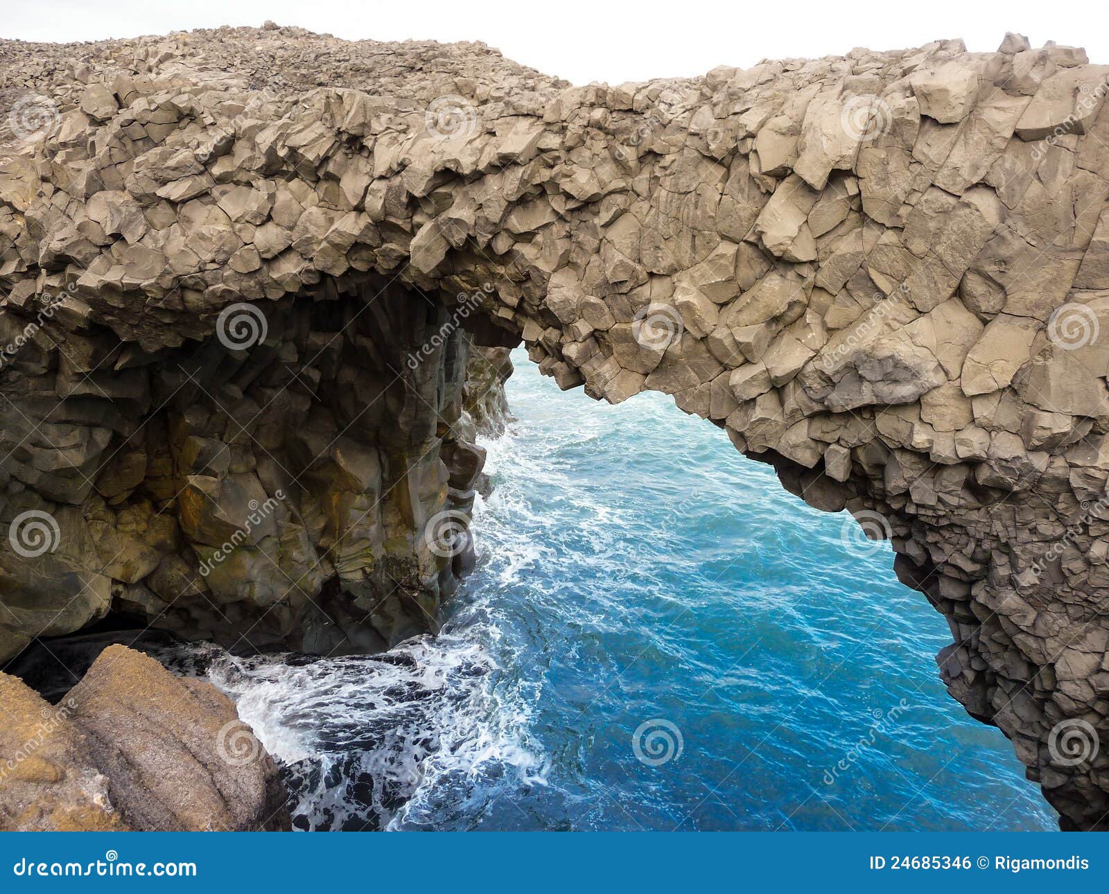 Basalt bridge over sea stock photo. Image of unique, coastal - 24685346