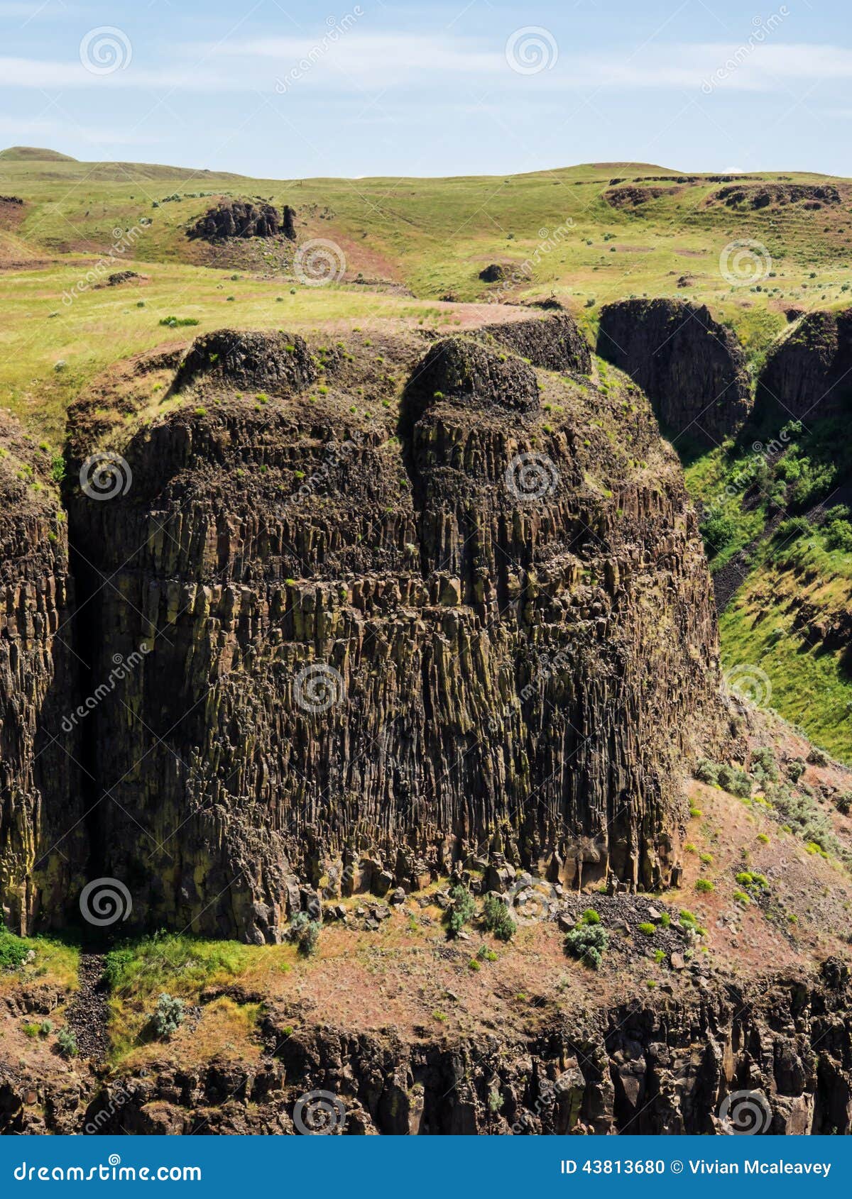 Basalt cliff stock photo. Image of outcrop, sill, landscape - 43813680