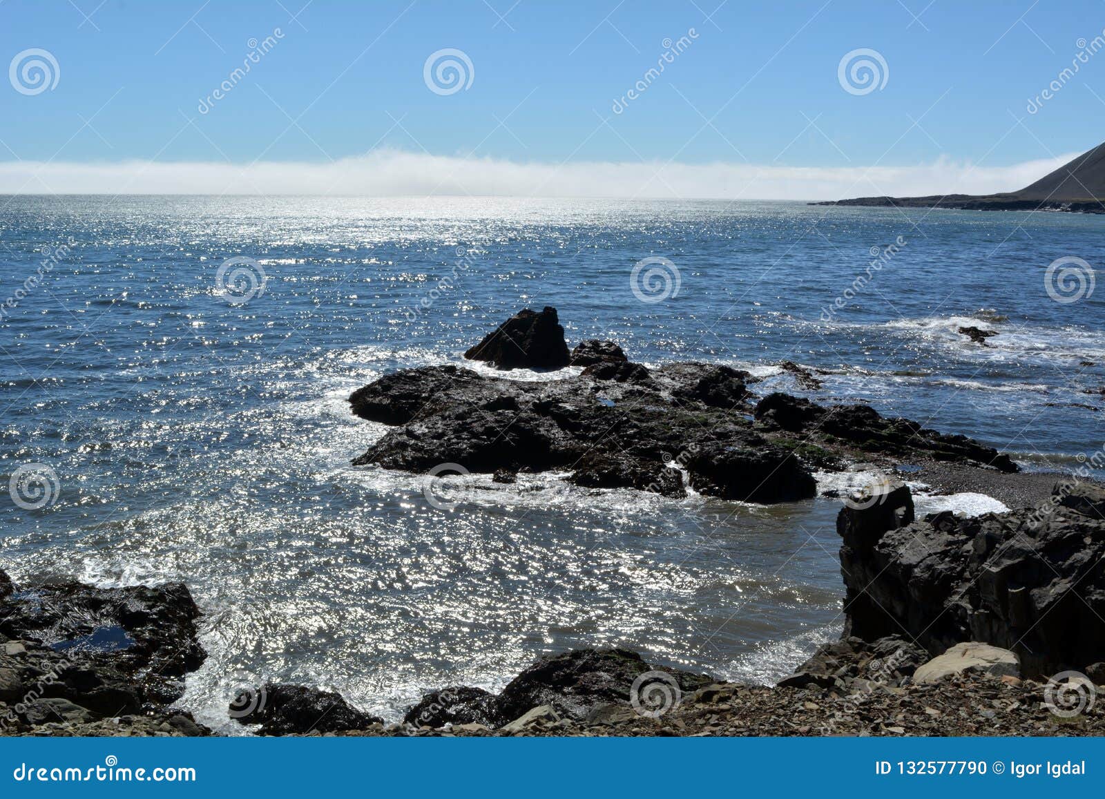 Basalt Coast of the Atlantic Ocean in the Eastern Fjords in Iceland ...
